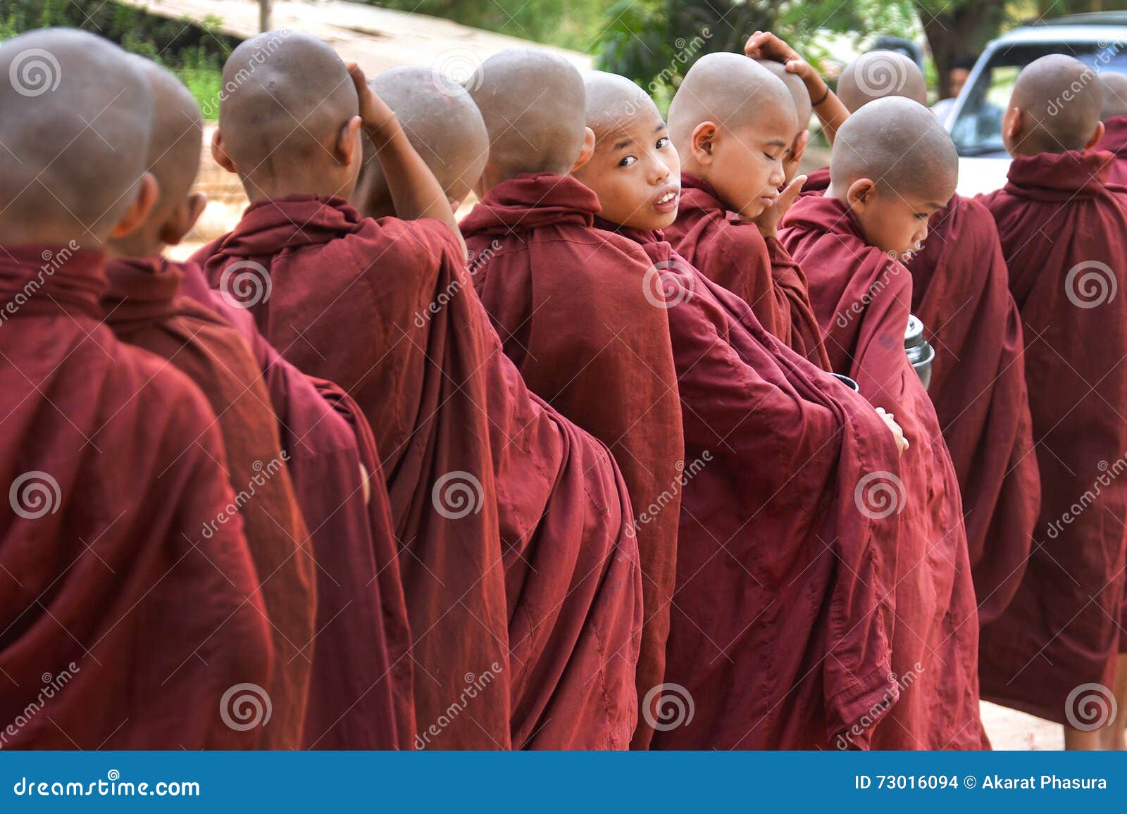 Little Monks Looking at Camera Editorial Stock Image - Image of buddha ...