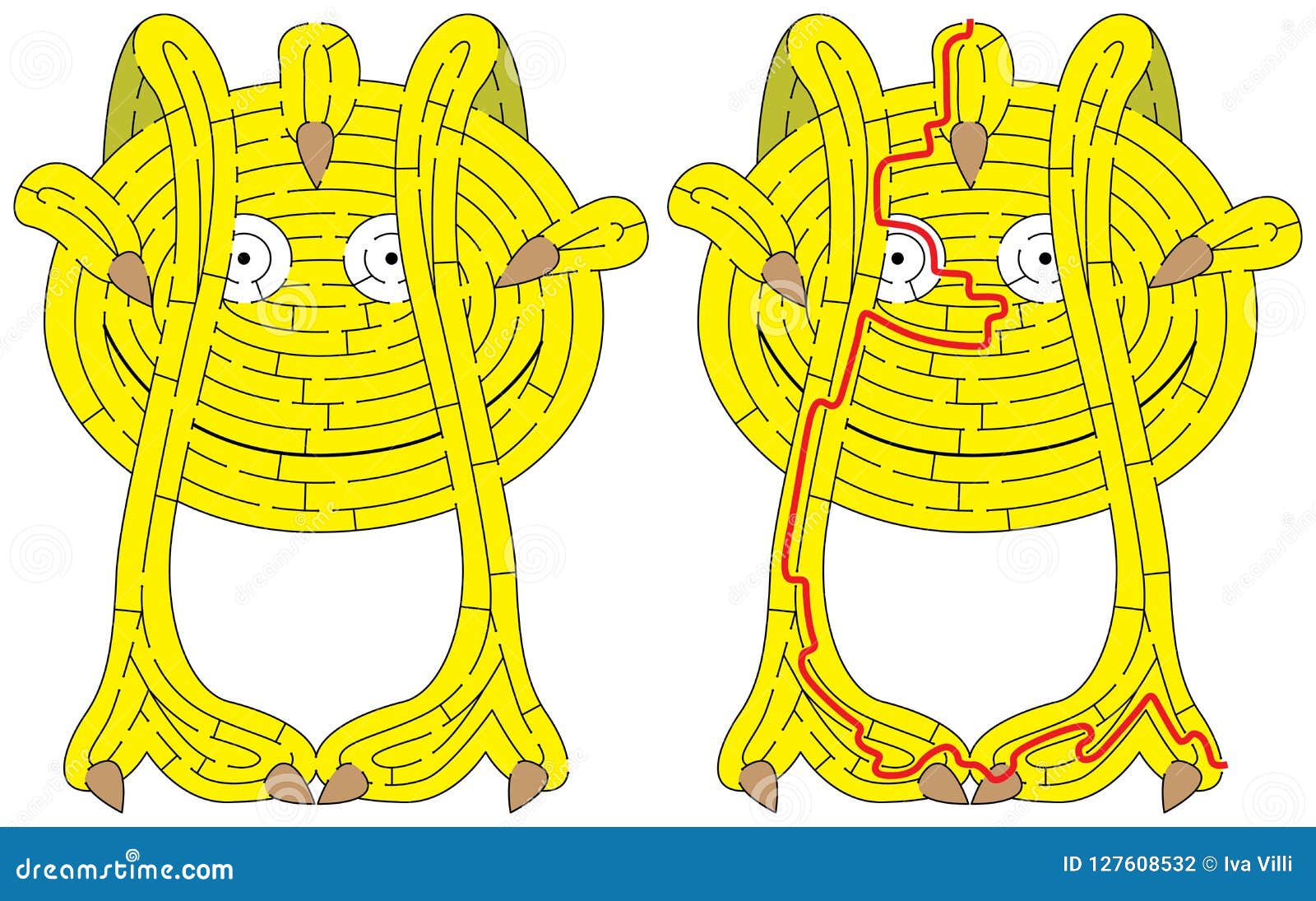 Little monster maze stock vector. Illustration of task - 127608532