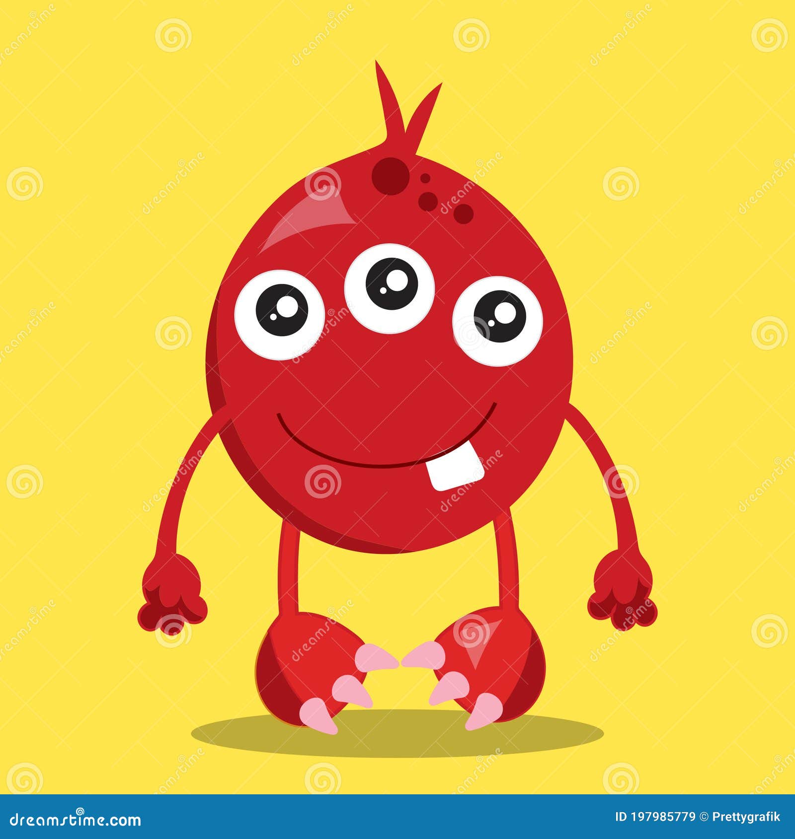 LITTLE MONSTER RED 02 stock vector. Illustration of cartoon - 197985779