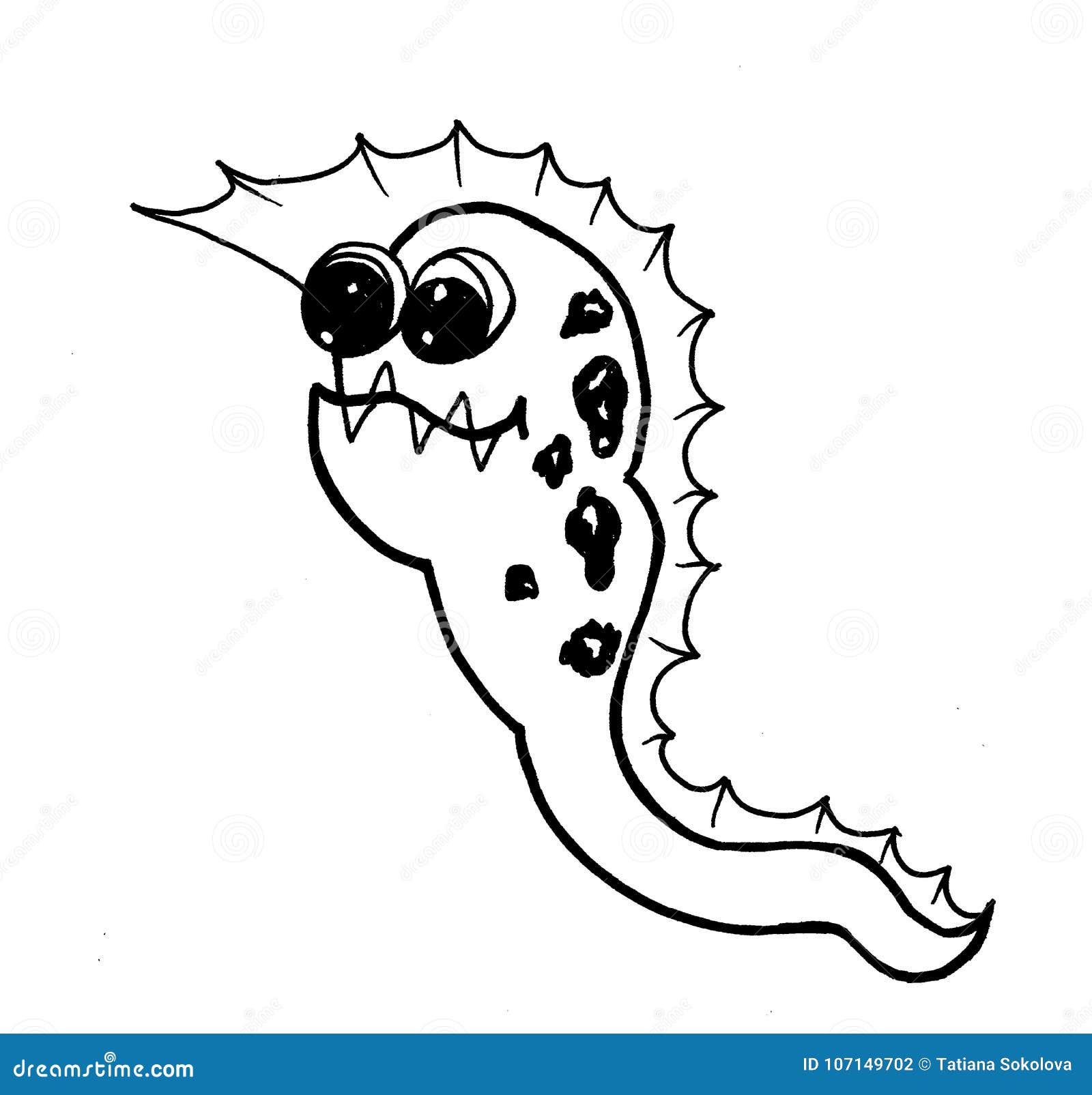Worm looking creature stock vector. Illustration of crest - 107149702