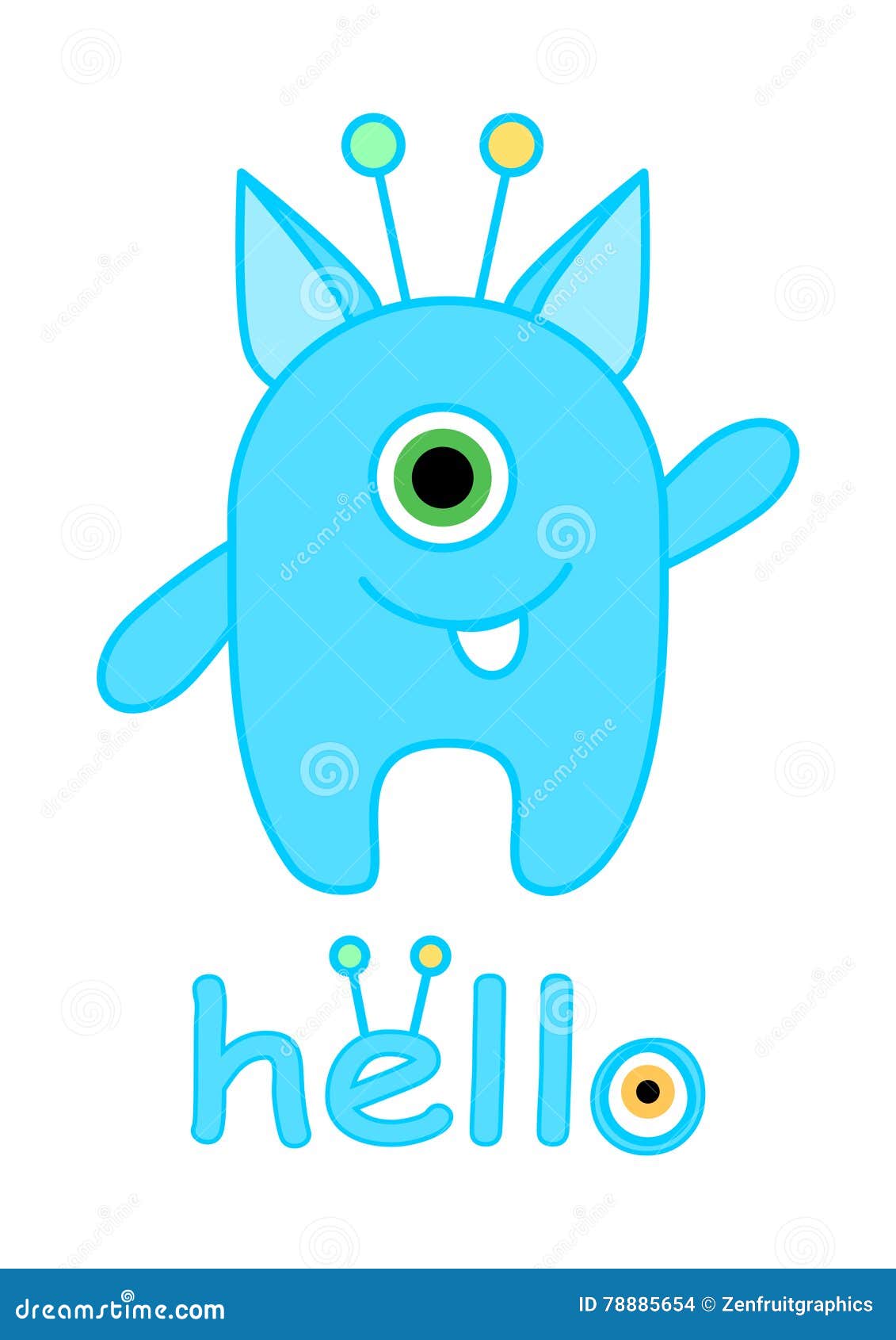 Little Monster Vector, Cute Monster Cartoon Stock Vector - Illustration ...