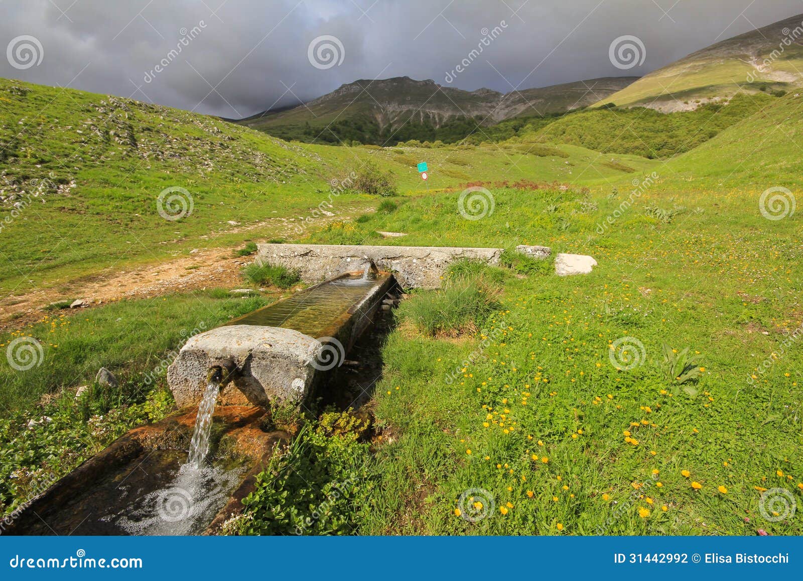 Little mountain fountain stock photo. Image of cloudscape - 31442992