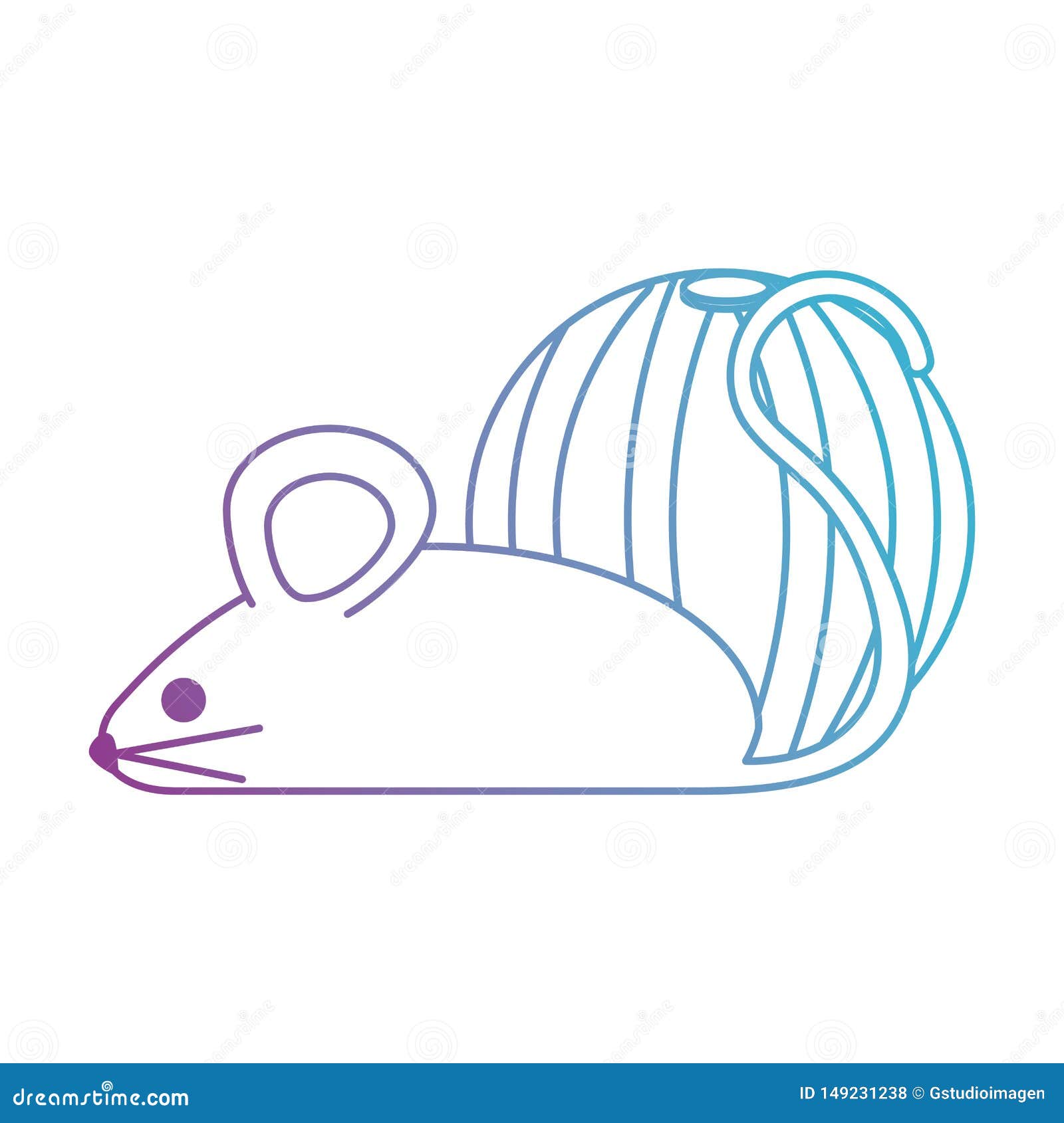 Little mouse with ball stock illustration. Illustration of hamster ...