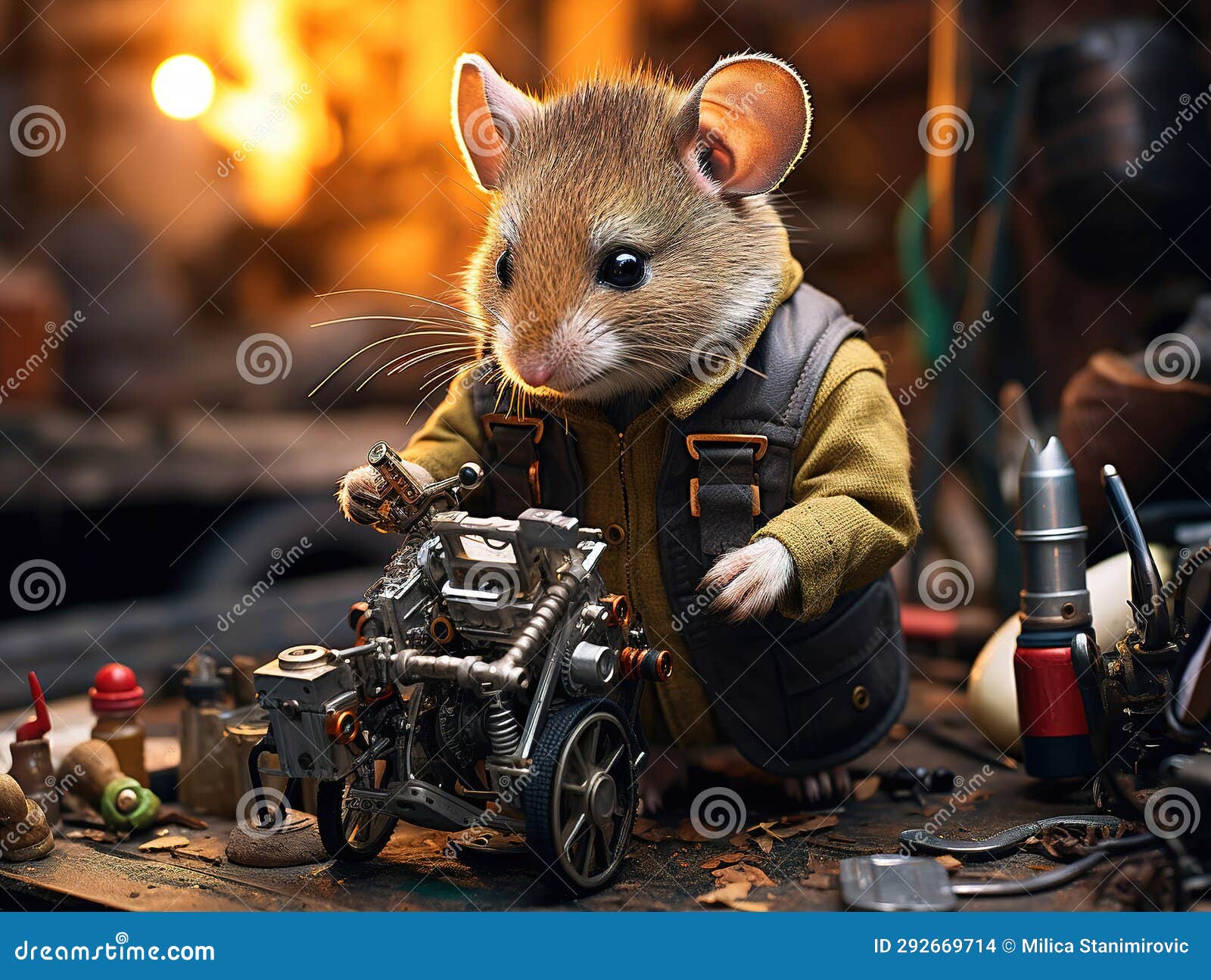 Tiny Mechanic: Little Mouse Expertly Fixes His Tiny Car Stock ...