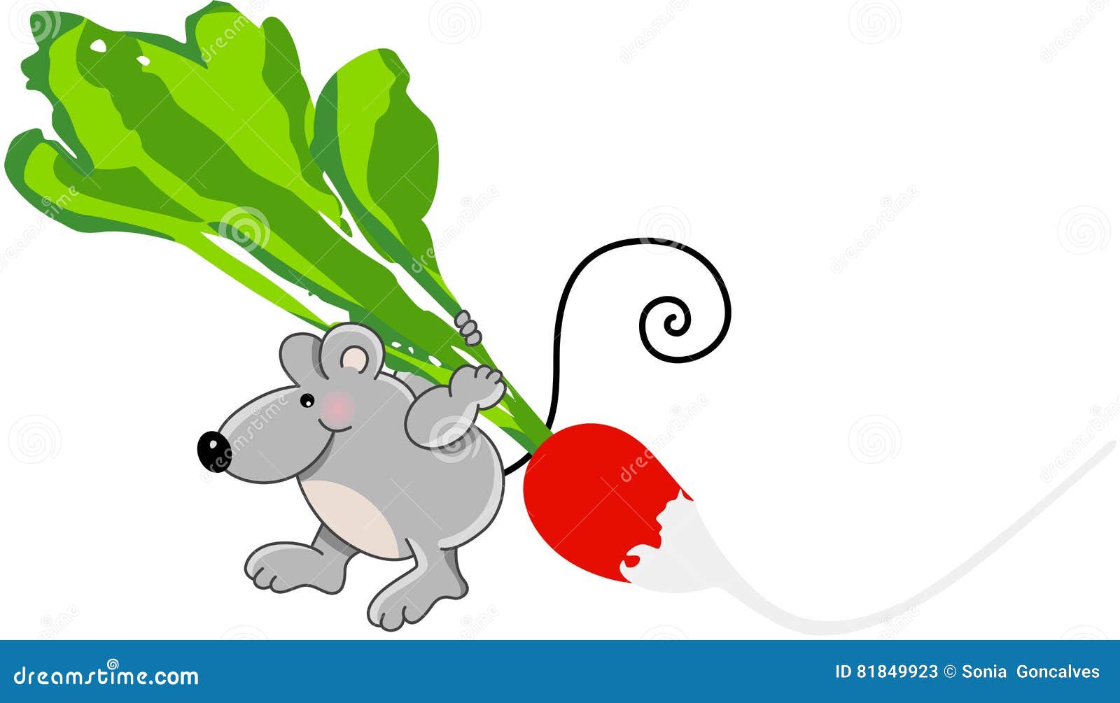 Little Mouse Carrying Radish Stock Vector - Illustration of cartoon ...