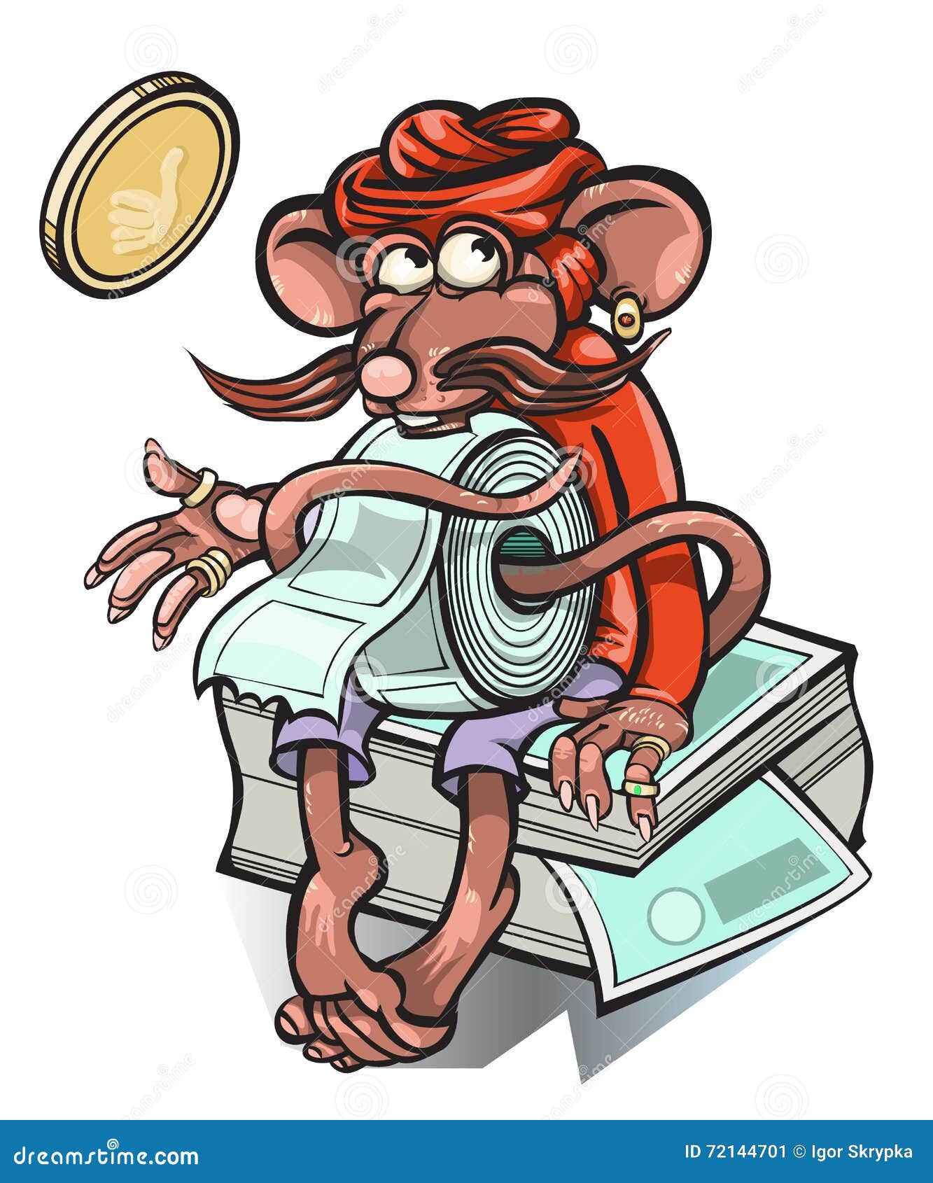 Little Mouse Who Sells Tickets for the Bus. Stock Vector - Illustration ...