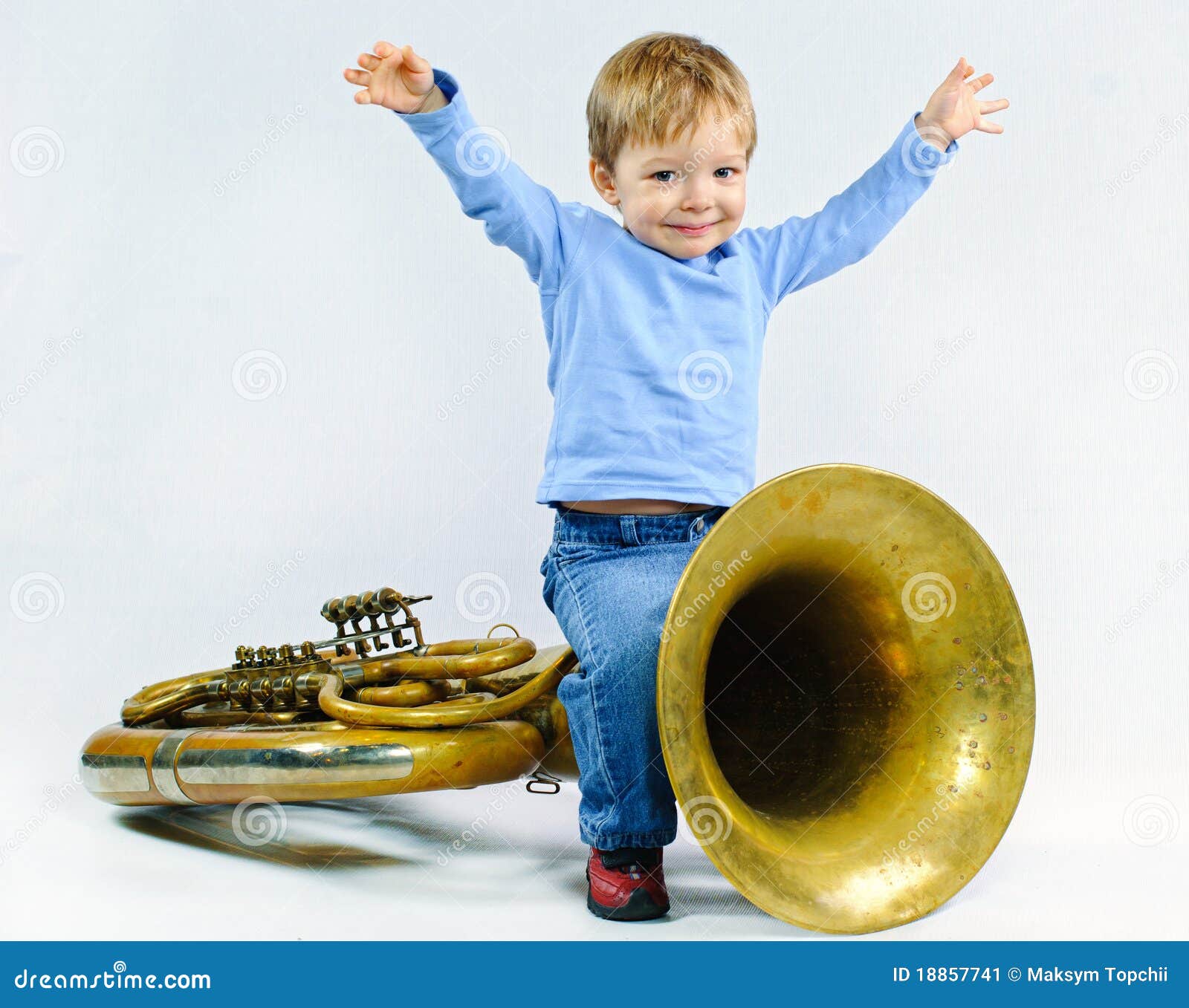 Little musician. stock image. Image of light, performance - 18857741