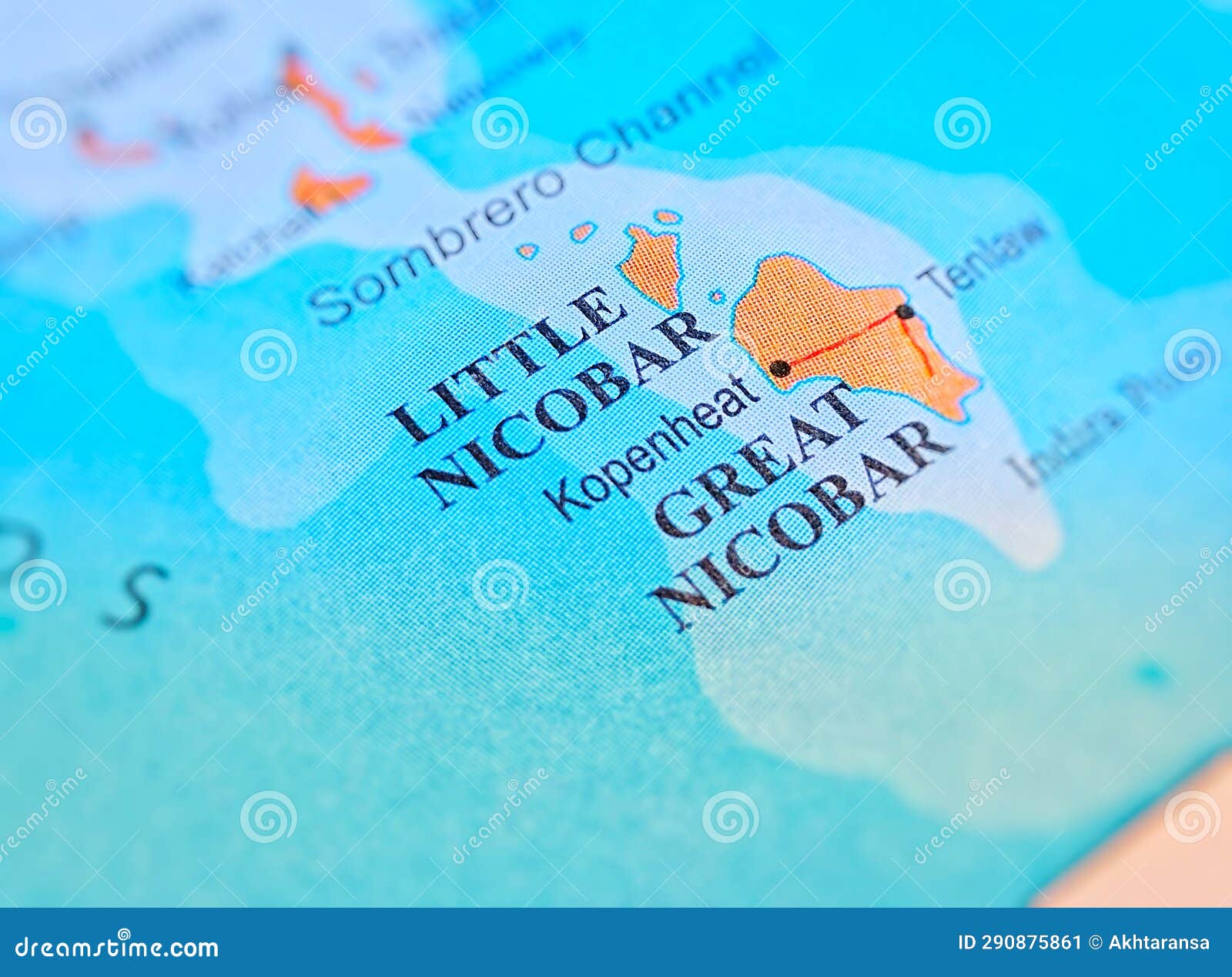 Little Nicobar and Great Nicobar on a Map of India with Blur Effect ...