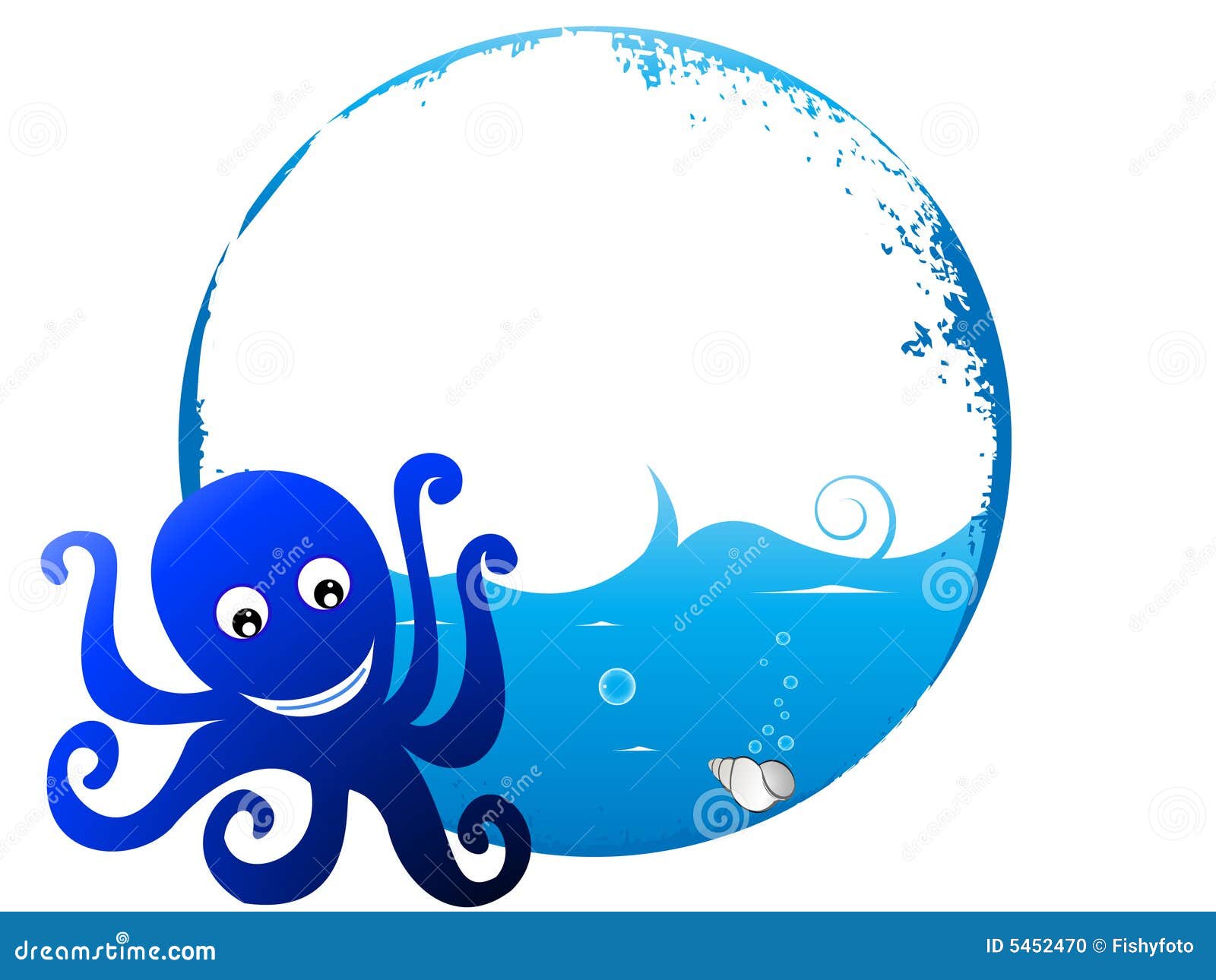 Little octopus with wave stock illustration. Illustration of wallpaper ...