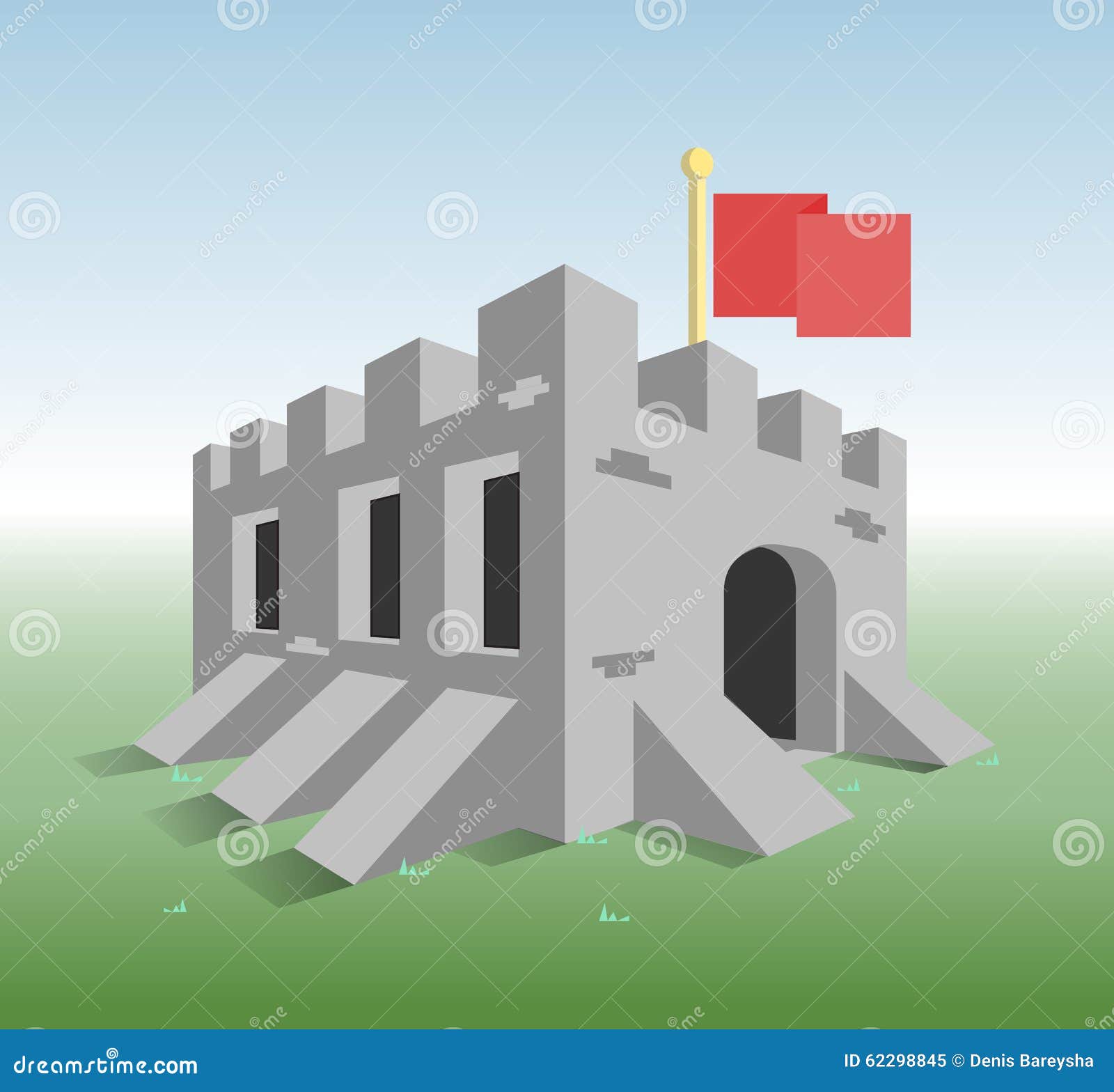 Little old fortress stock vector. Illustration of city - 62298845