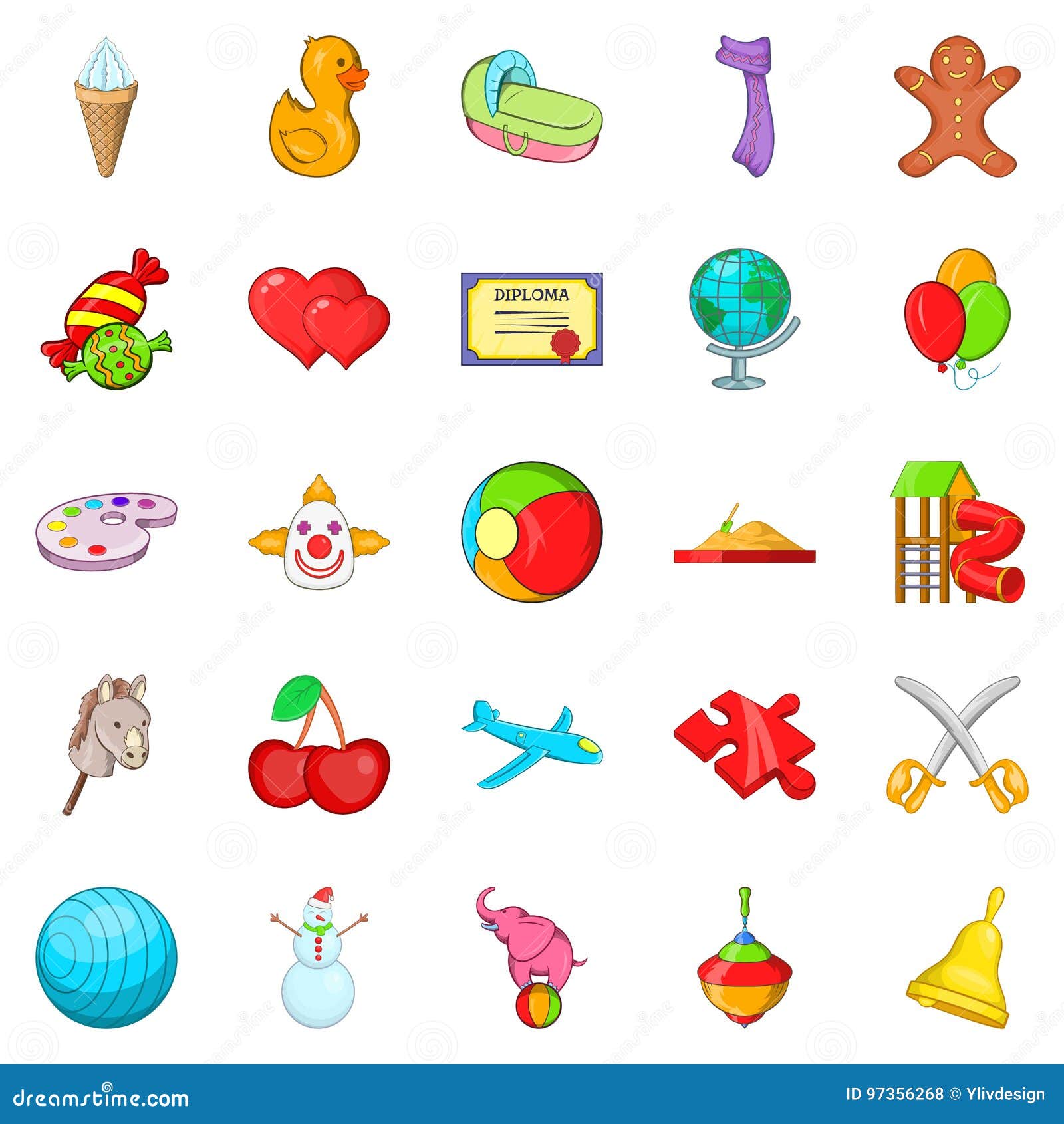 Little Ones Icons Set, Cartoon Style Stock Vector - Illustration of ...