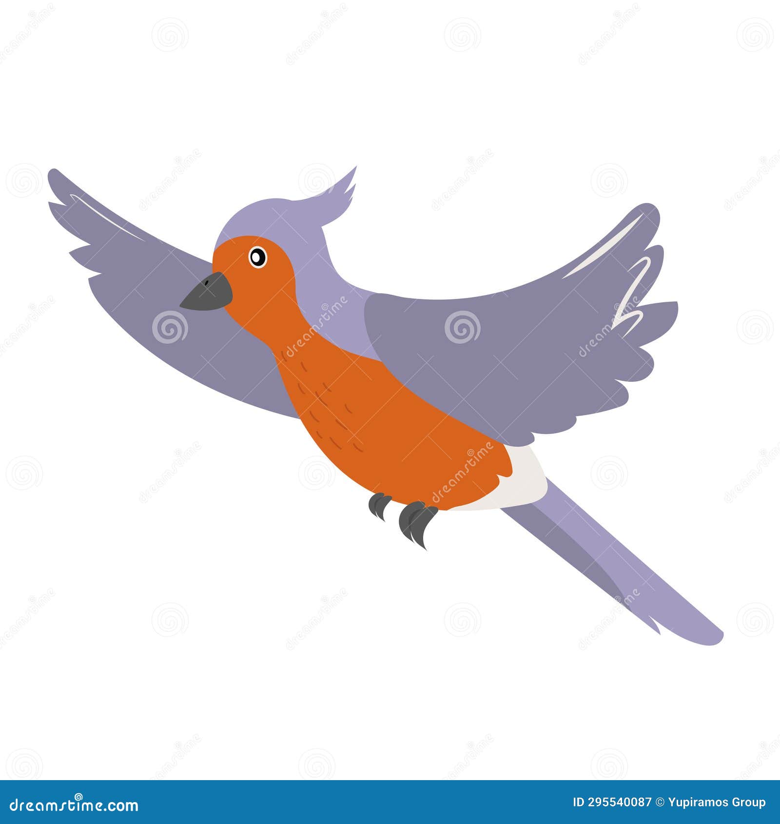 Little orange bird flying stock vector. Illustration of flying - 295540087