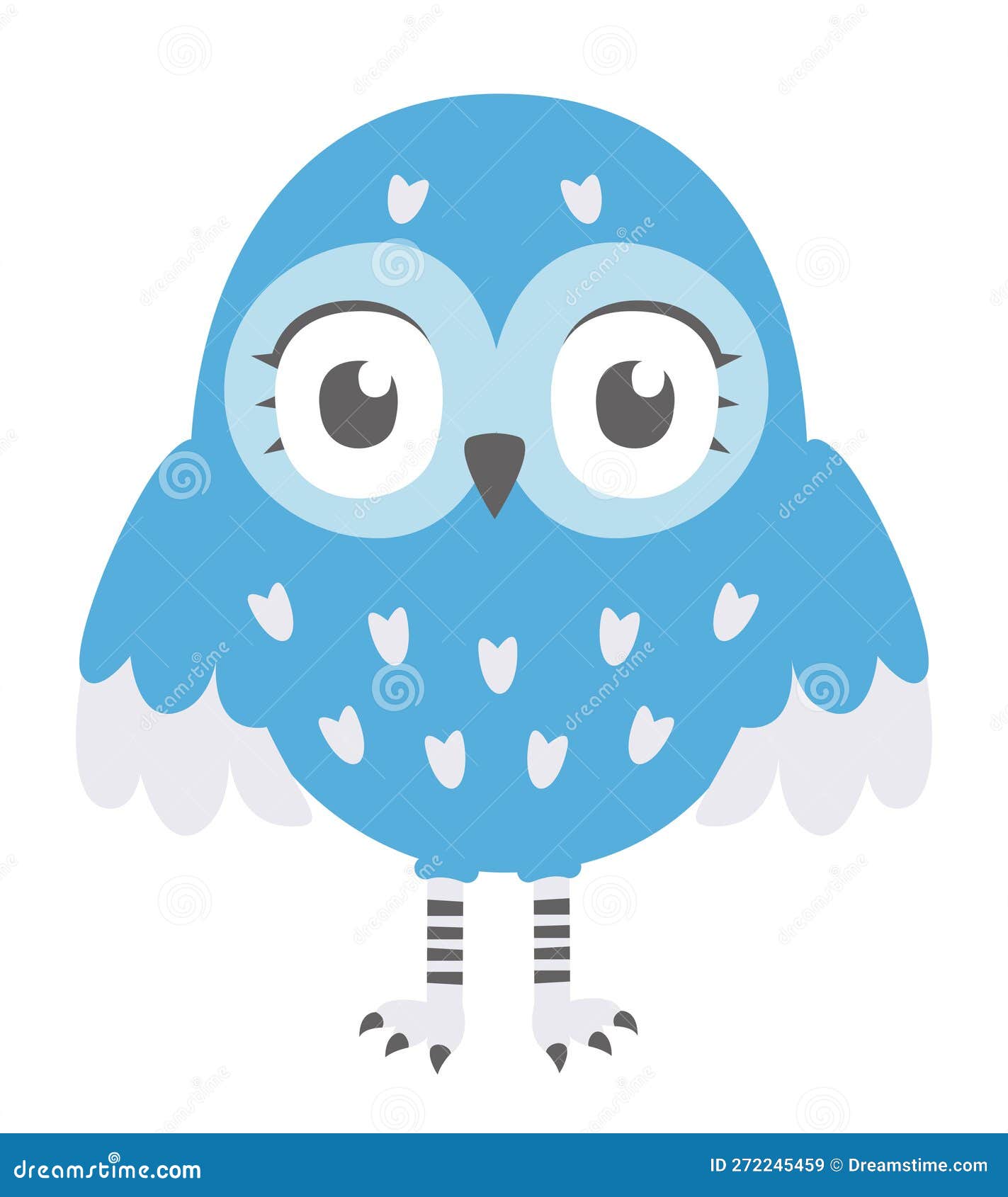Little owl front view. stock vector. Illustration of clipart - 272245459