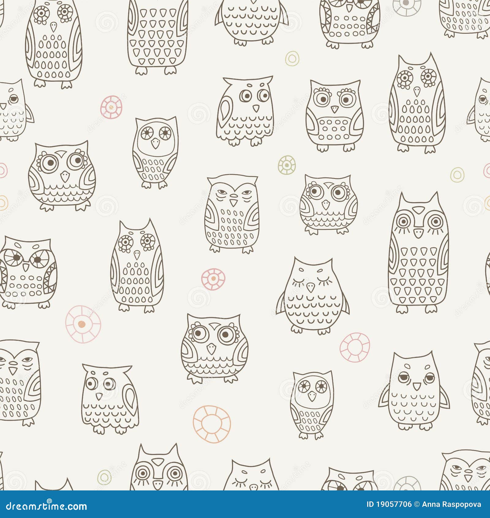Little owls pattern stock vector. Illustration of summer - 19057706