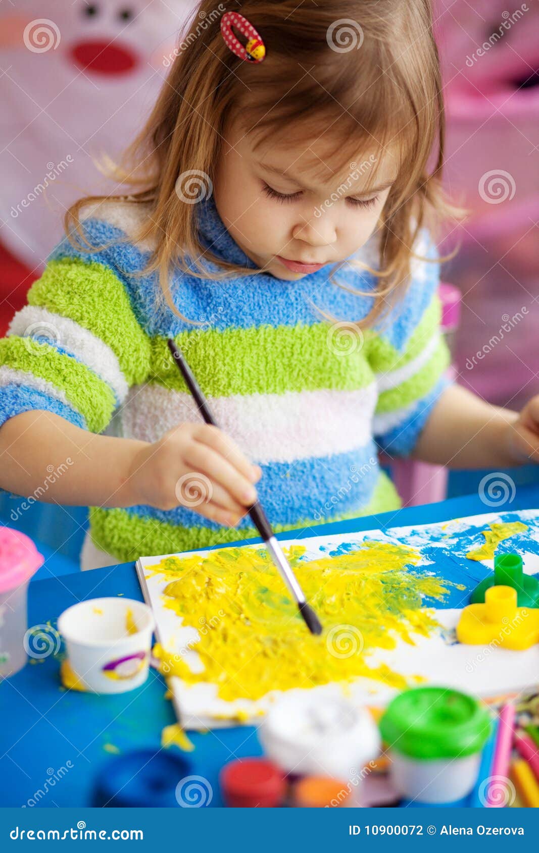 Little painter stock photo. Image of artist, facial, brush - 10900072