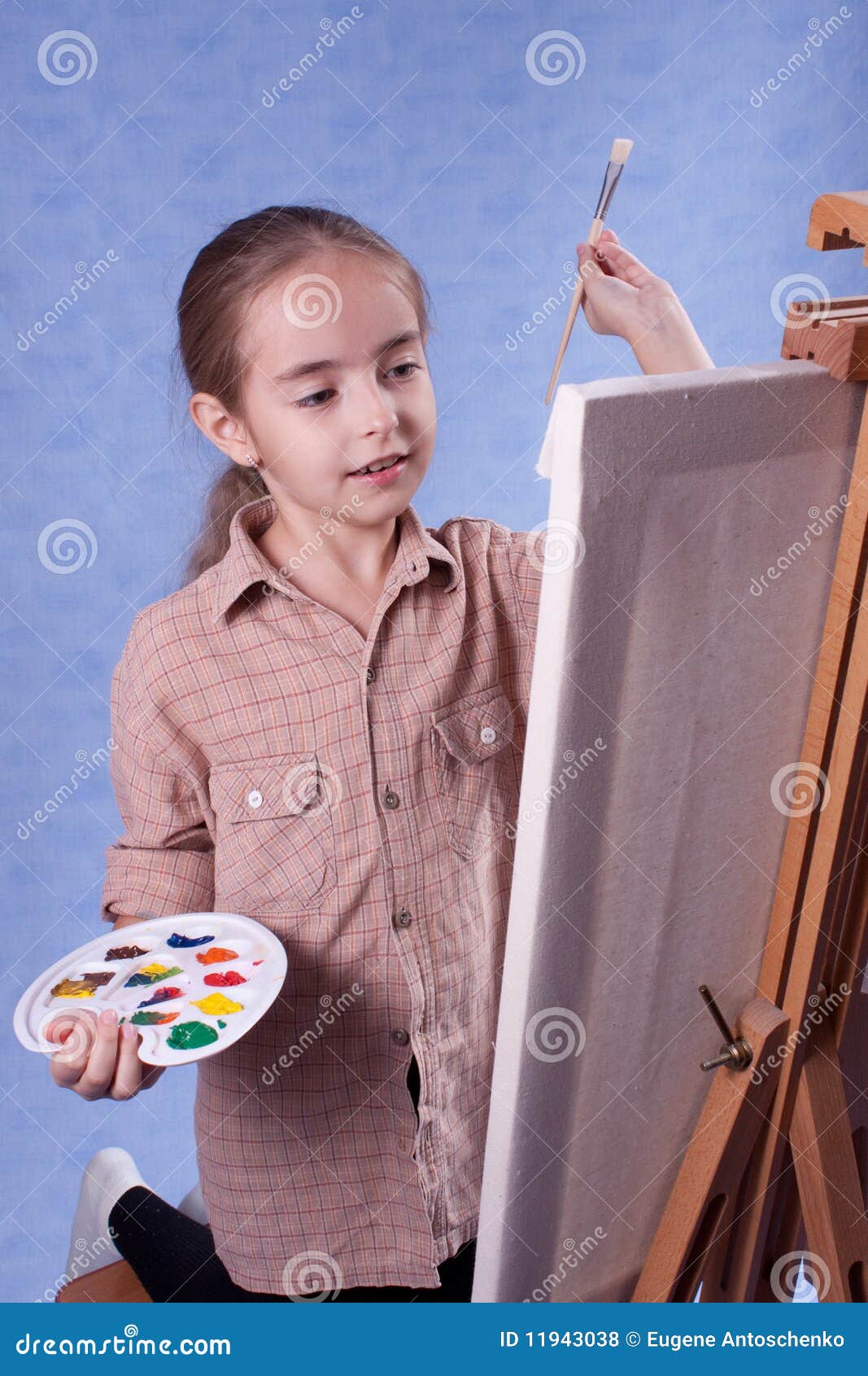 Little painter stock photo. Image of child, leisure, brush - 11943038