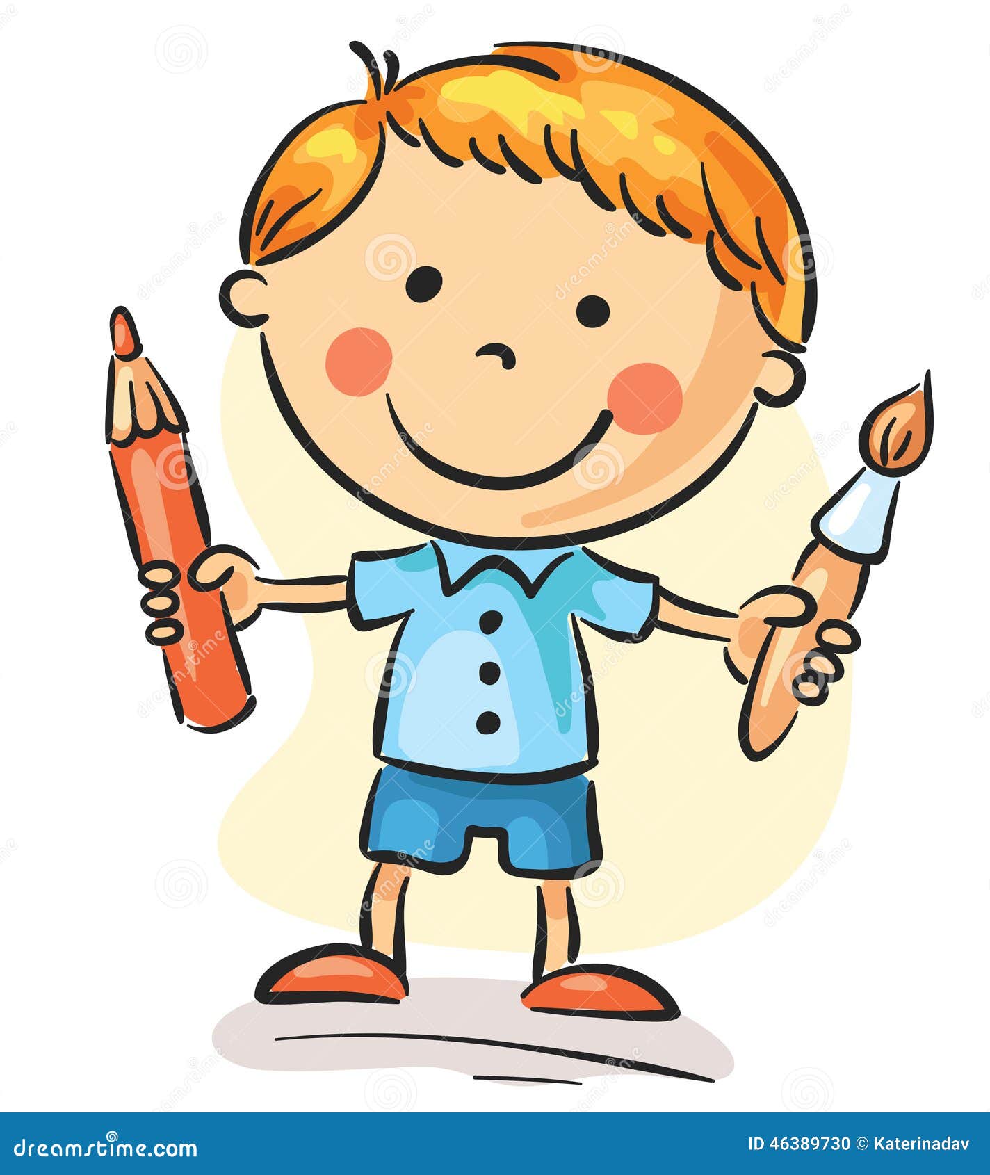 Little painter stock vector. Illustration of sketch, child - 46389730