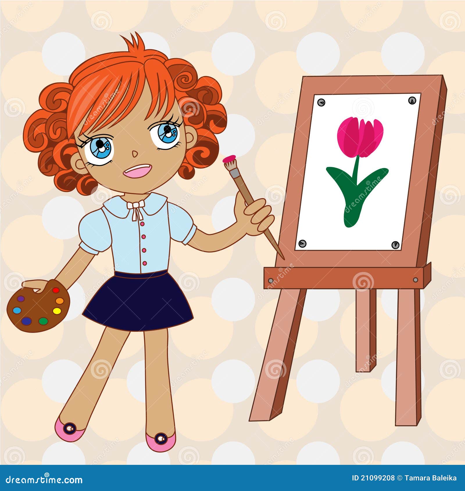 Little painter colorful stock vector. Illustration of drawing - 21099208