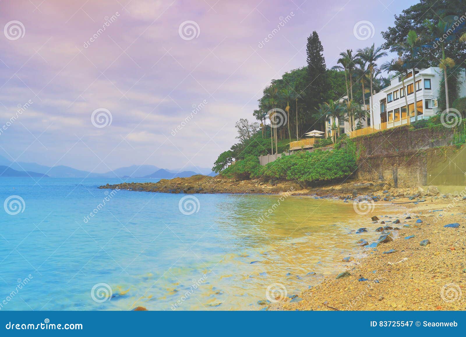 Little Palm beach at 2017 stock image. Image of country - 83725547