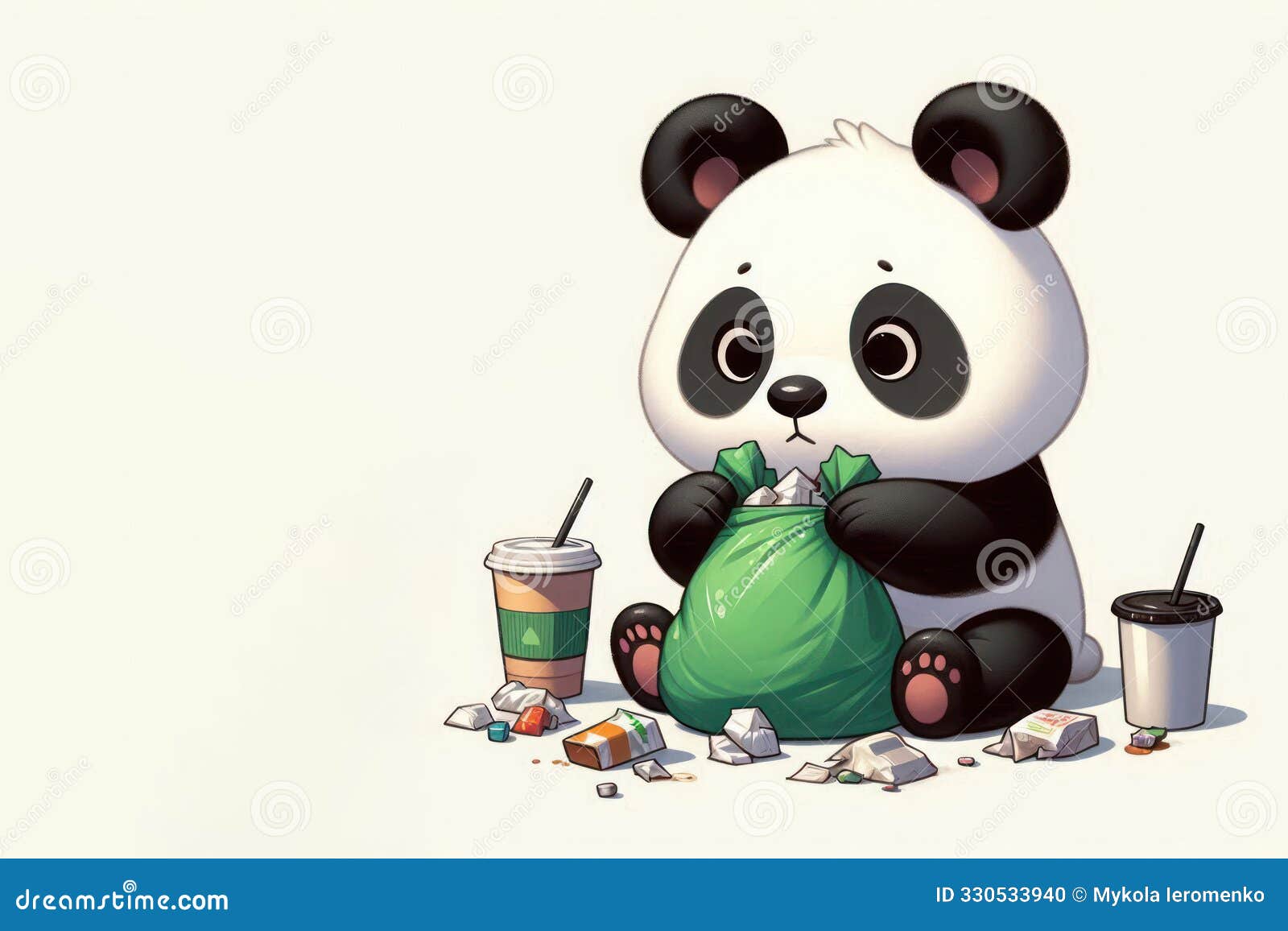 Panda Recycling Trash In Park Royalty-Free Stock Photo | CartoonDealer ...