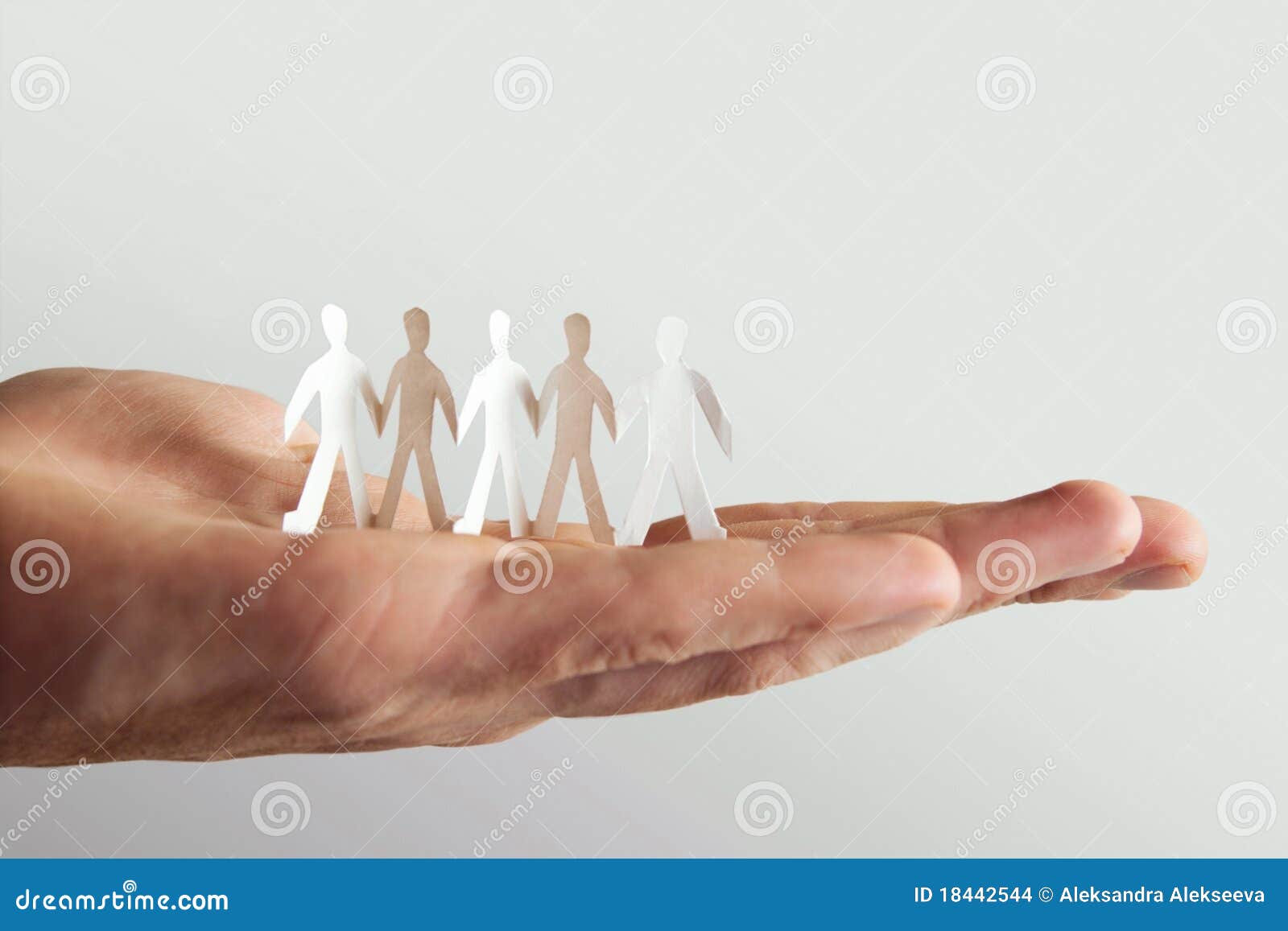 Little Paper Cutout People on Hand Stock Photo - Image of color, cutout ...