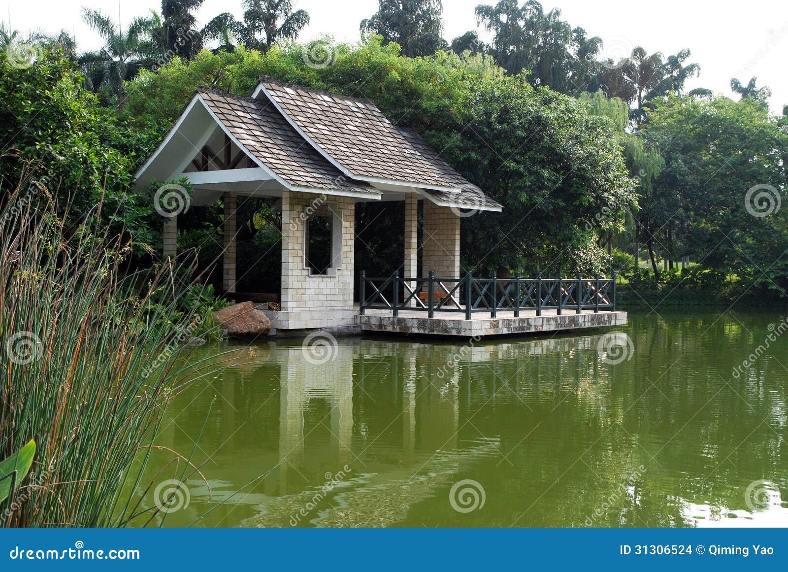 Little Pavilion on the Lake Stock Photo - Image of travel, pavilion ...
