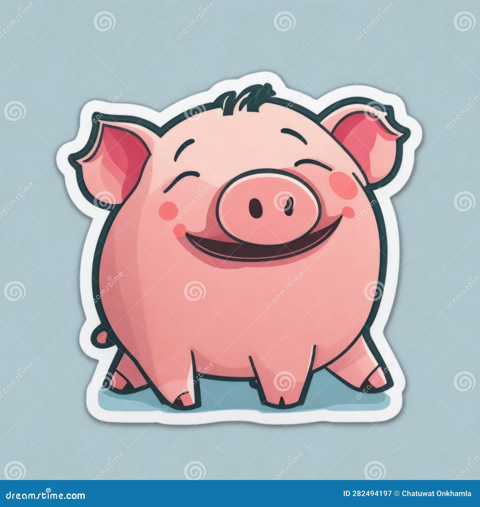 Little Pig Stickers are Having Fun.Generative AI Stock Illustration ...