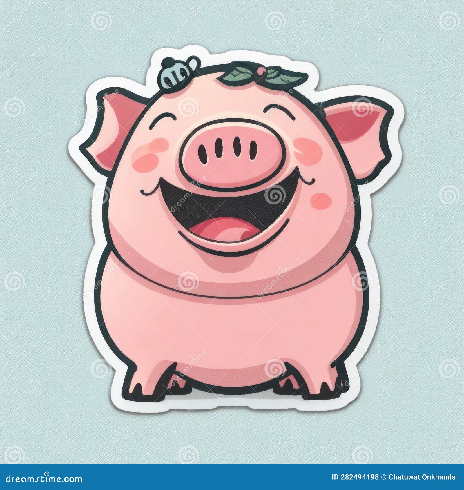 Little Pig Stickers are Having Fun.Generative AI Stock Illustration ...