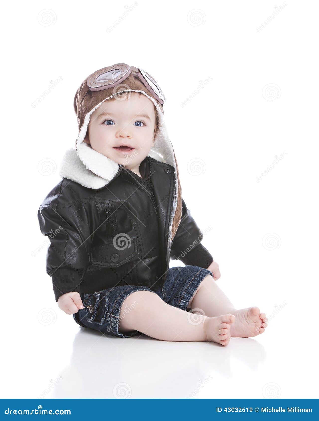 Little Pilot stock image. Image of bare, goggles, dressed - 43032619