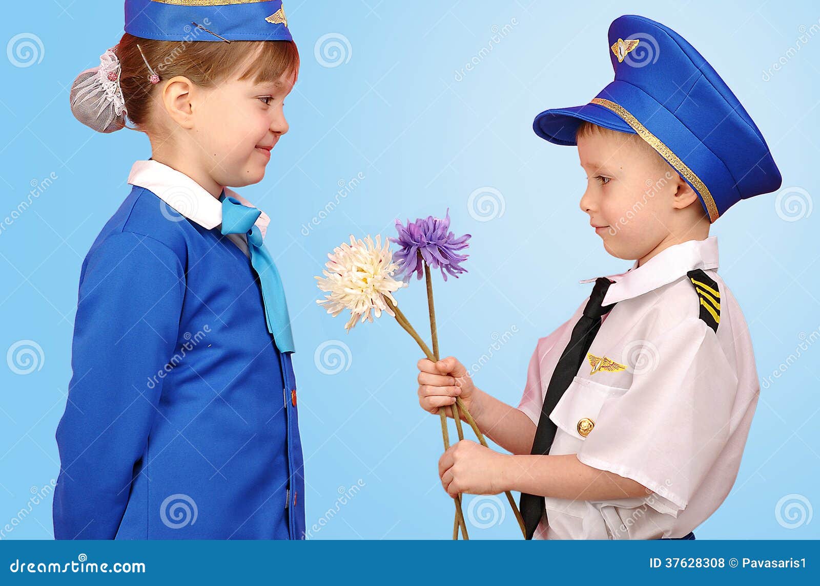 Little Pilot and Stewardess Stock Photo - Image of igraigrat, pilots ...