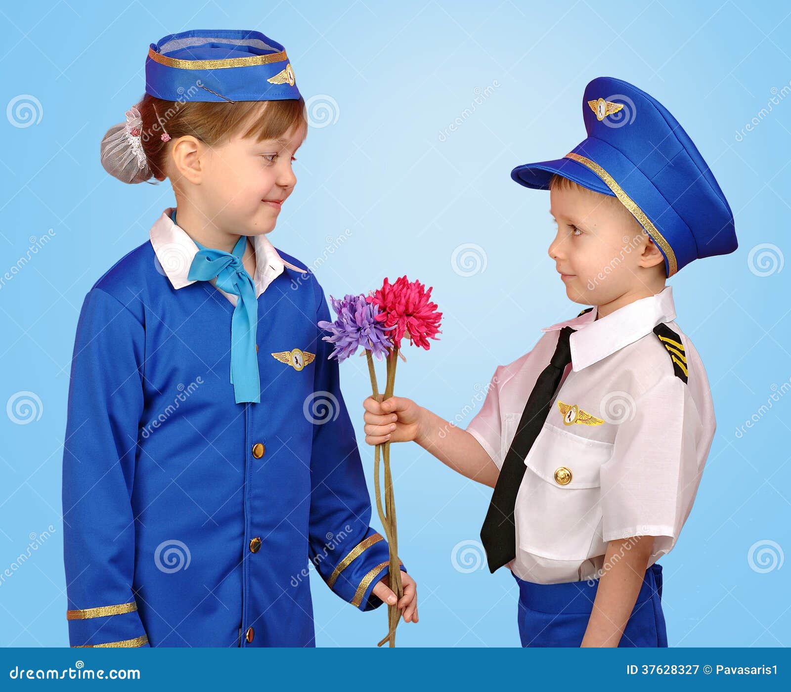 Little Pilot and Stewardess Stock Image - Image of happy, journey: 37628327