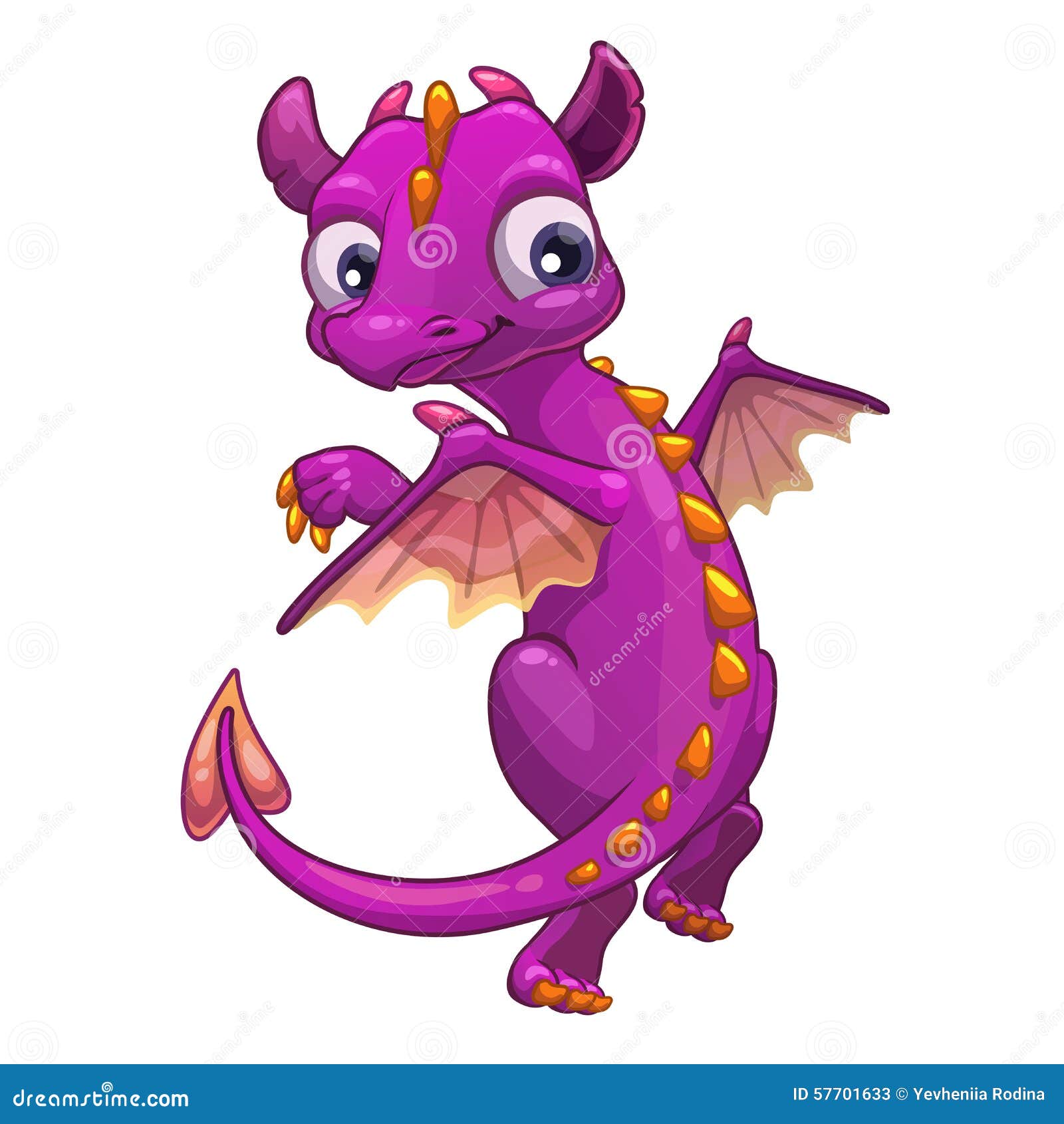 Little pink cartoon dragon stock illustration. Illustration of cute ...