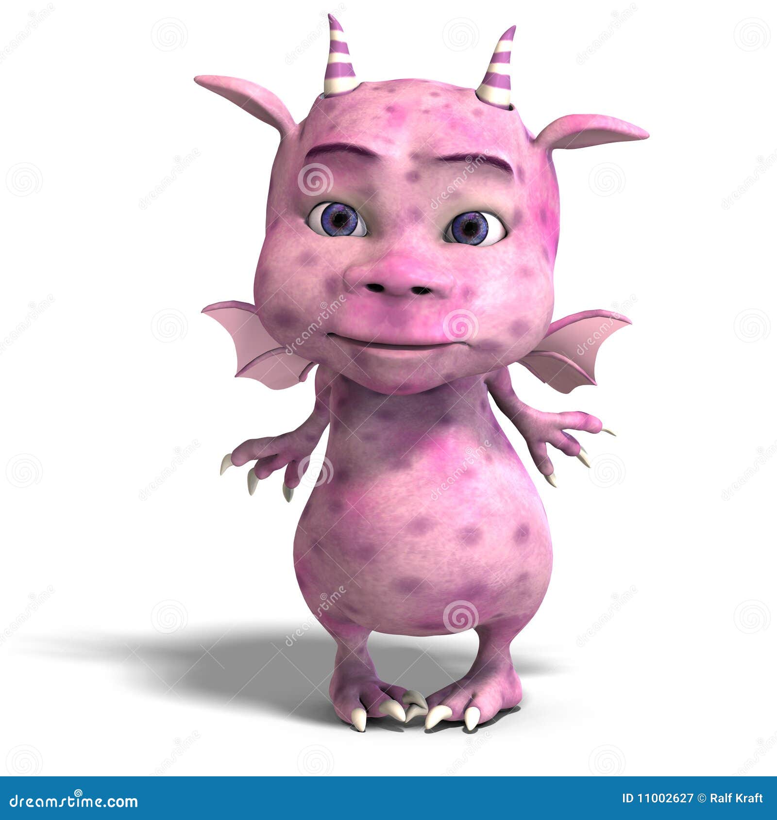 Little Pink Cute Toon Dragon Devil Stock Illustration - Illustration of ...