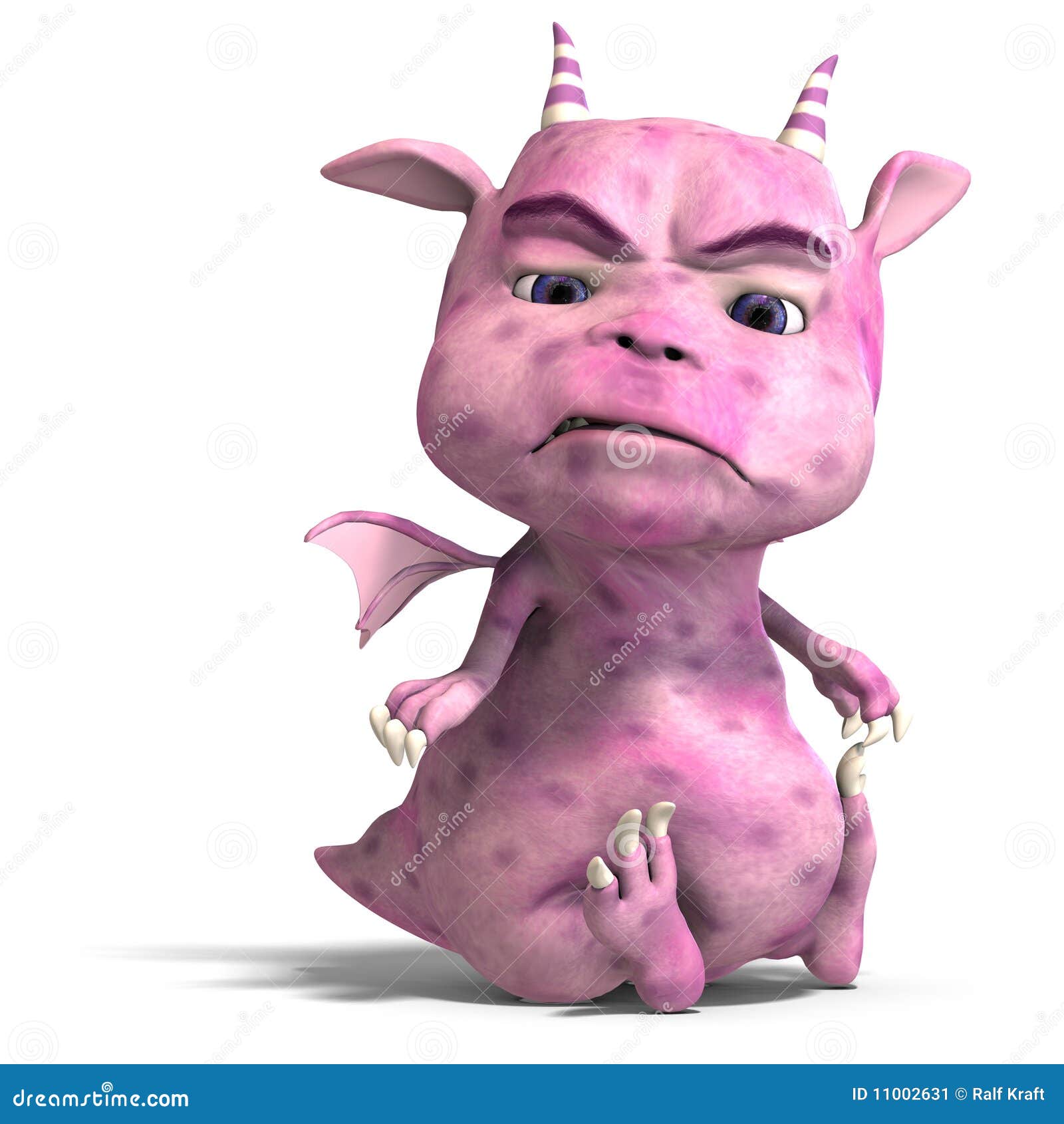 Little Pink Cute Toon Dragon Devil Stock Illustration - Illustration of ...