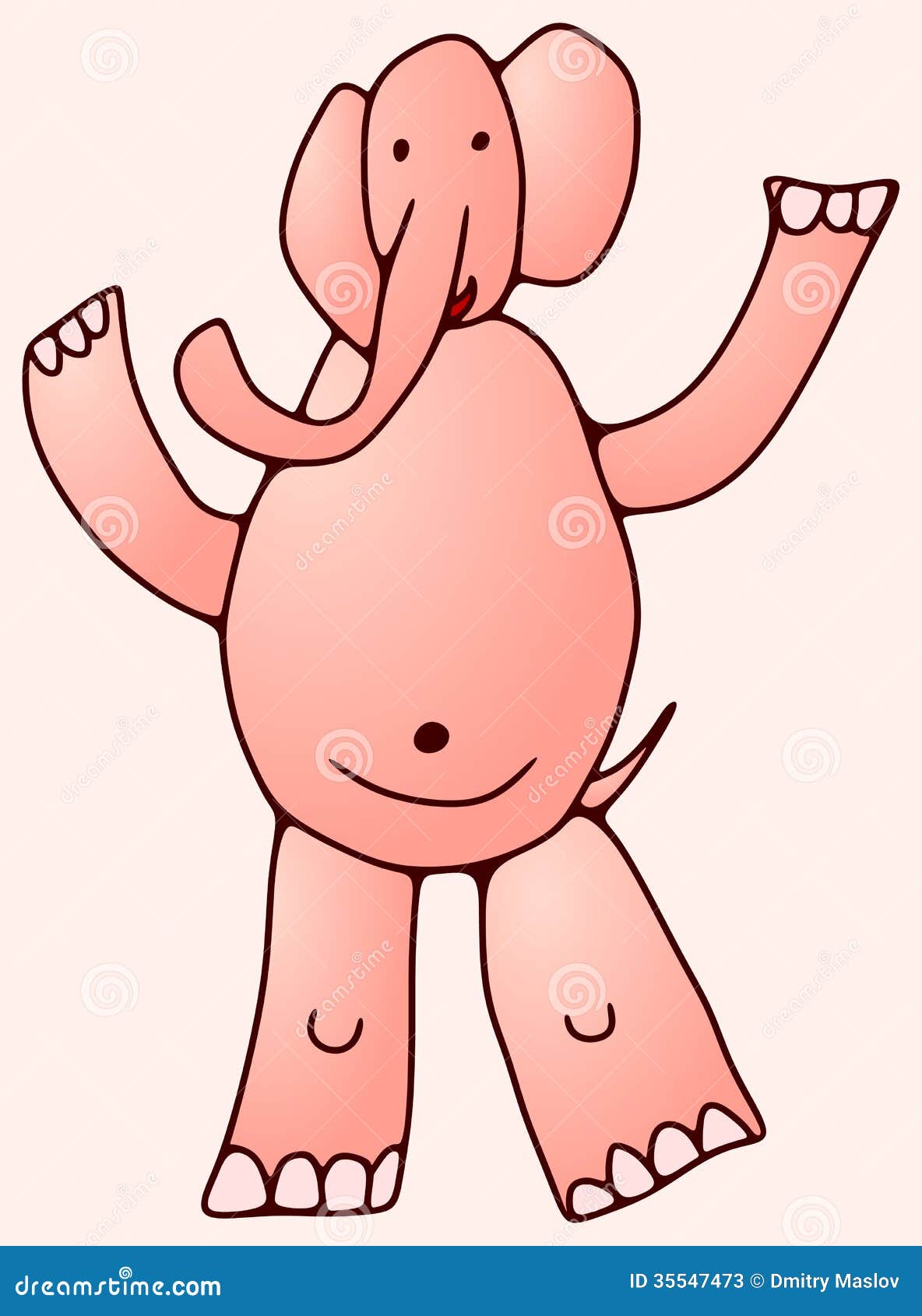 Little Pink Elephant stock vector. Illustration of drawing - 35547473