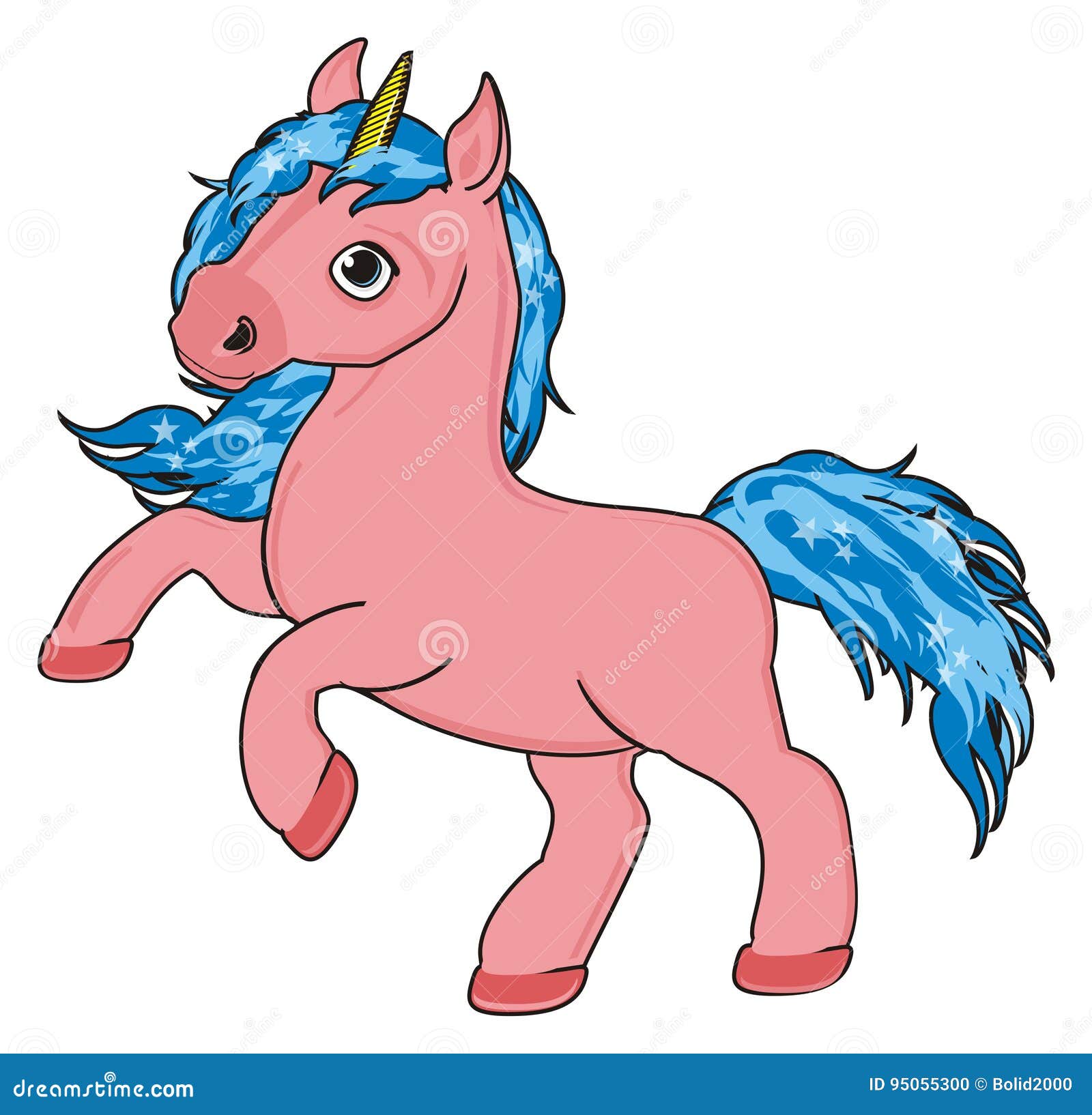 Little pink unicorn stock illustration. Illustration of magic - 95055300