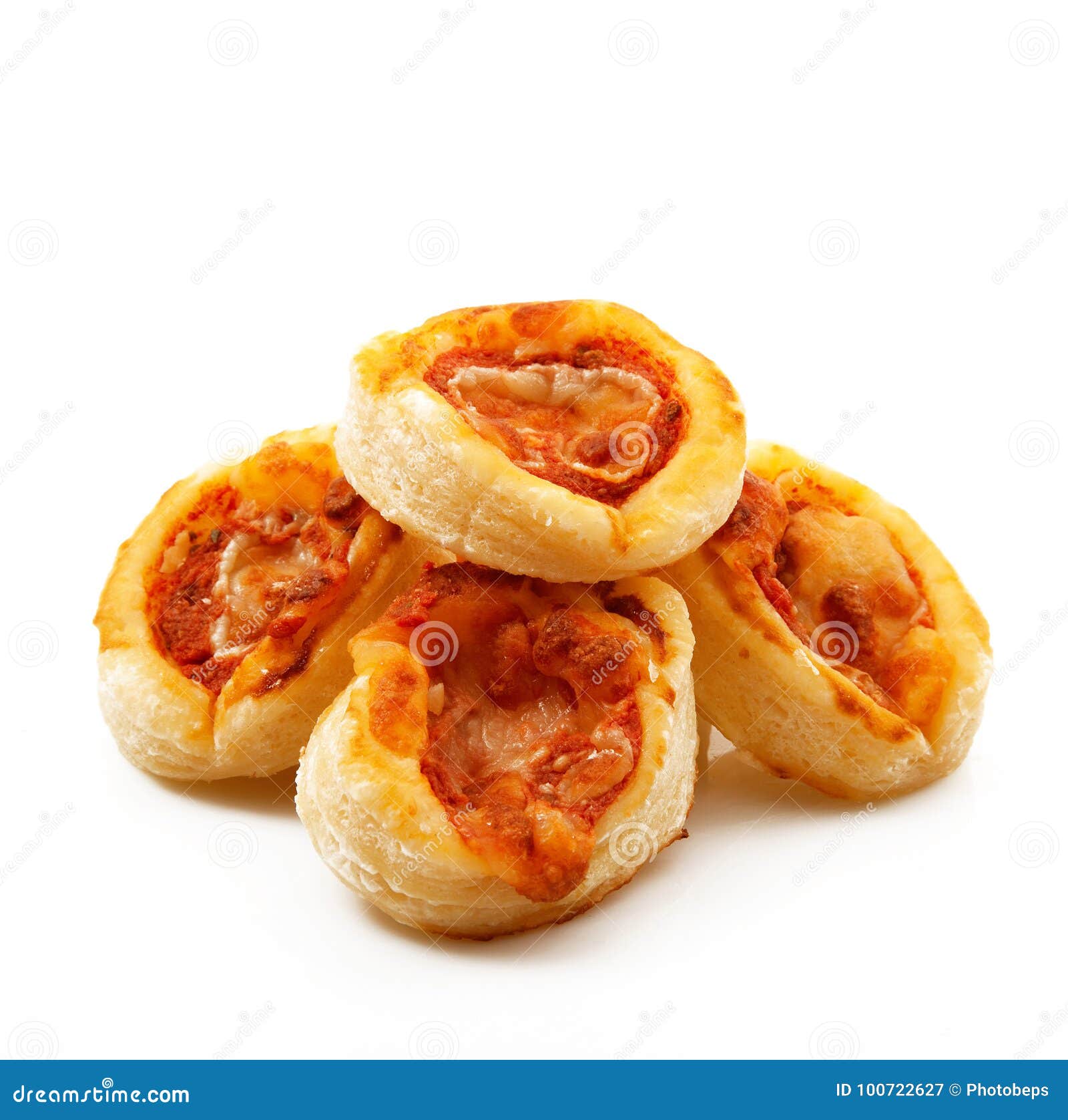 Little Pizza on White Background Stock Image - Image of crackers ...