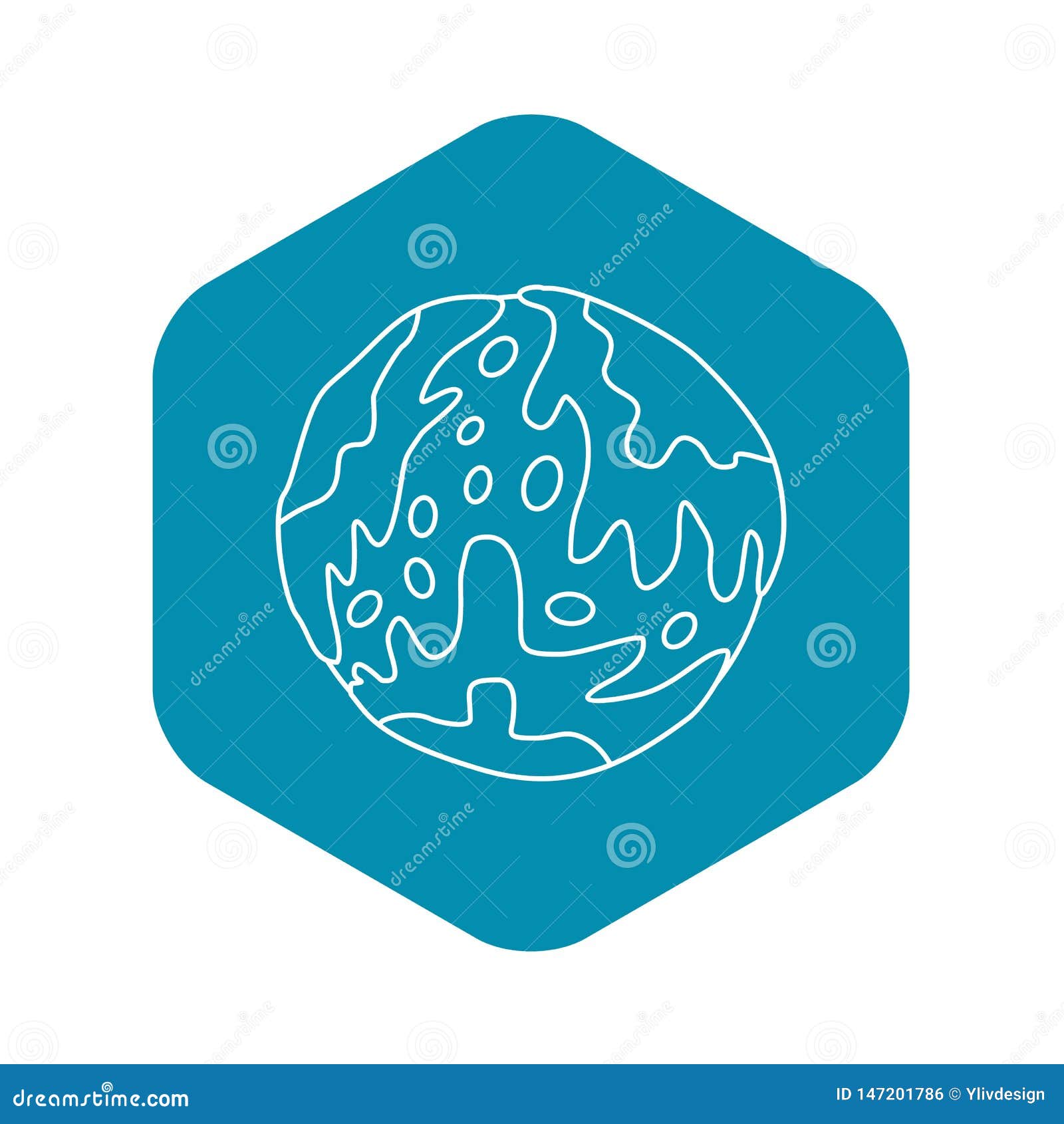 Little Planet Icon, Outline Style Stock Vector - Illustration of glob ...