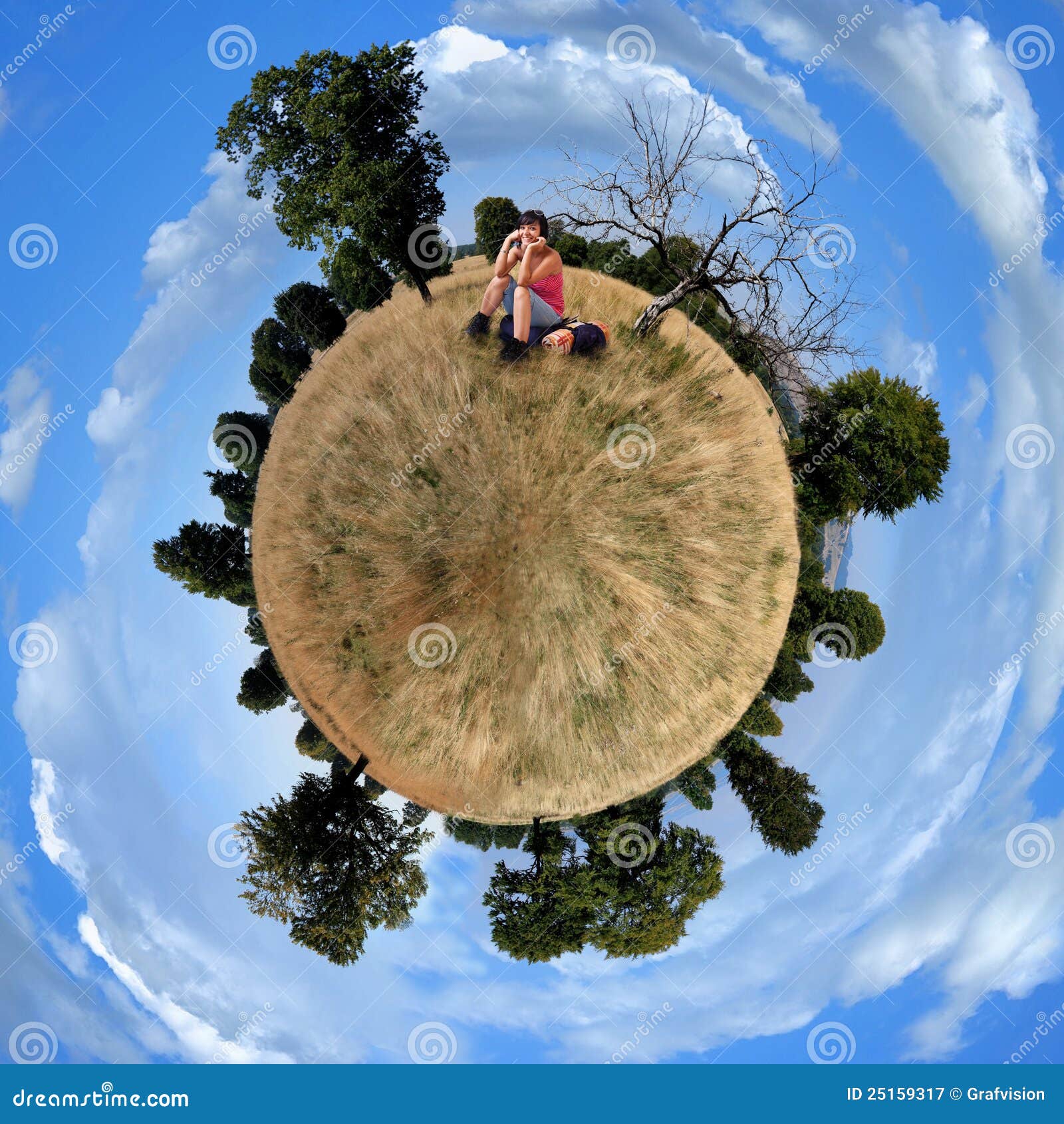 Little planet panorama stock image. Image of small, park - 25159317