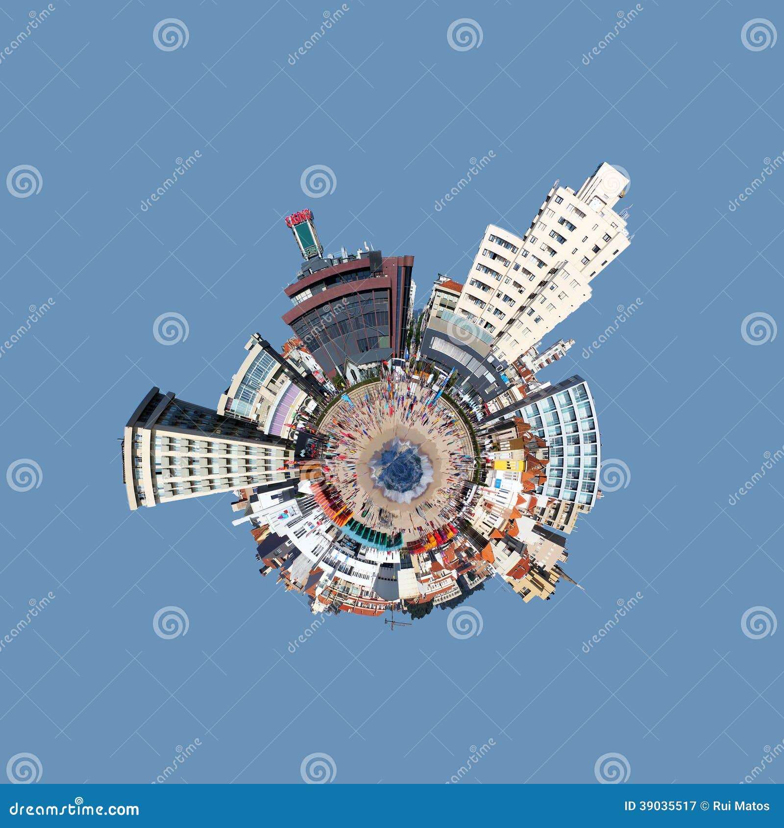 Little Planet 360 Degree Sphere. Panorama Of Aerial View Of Bangkok ...