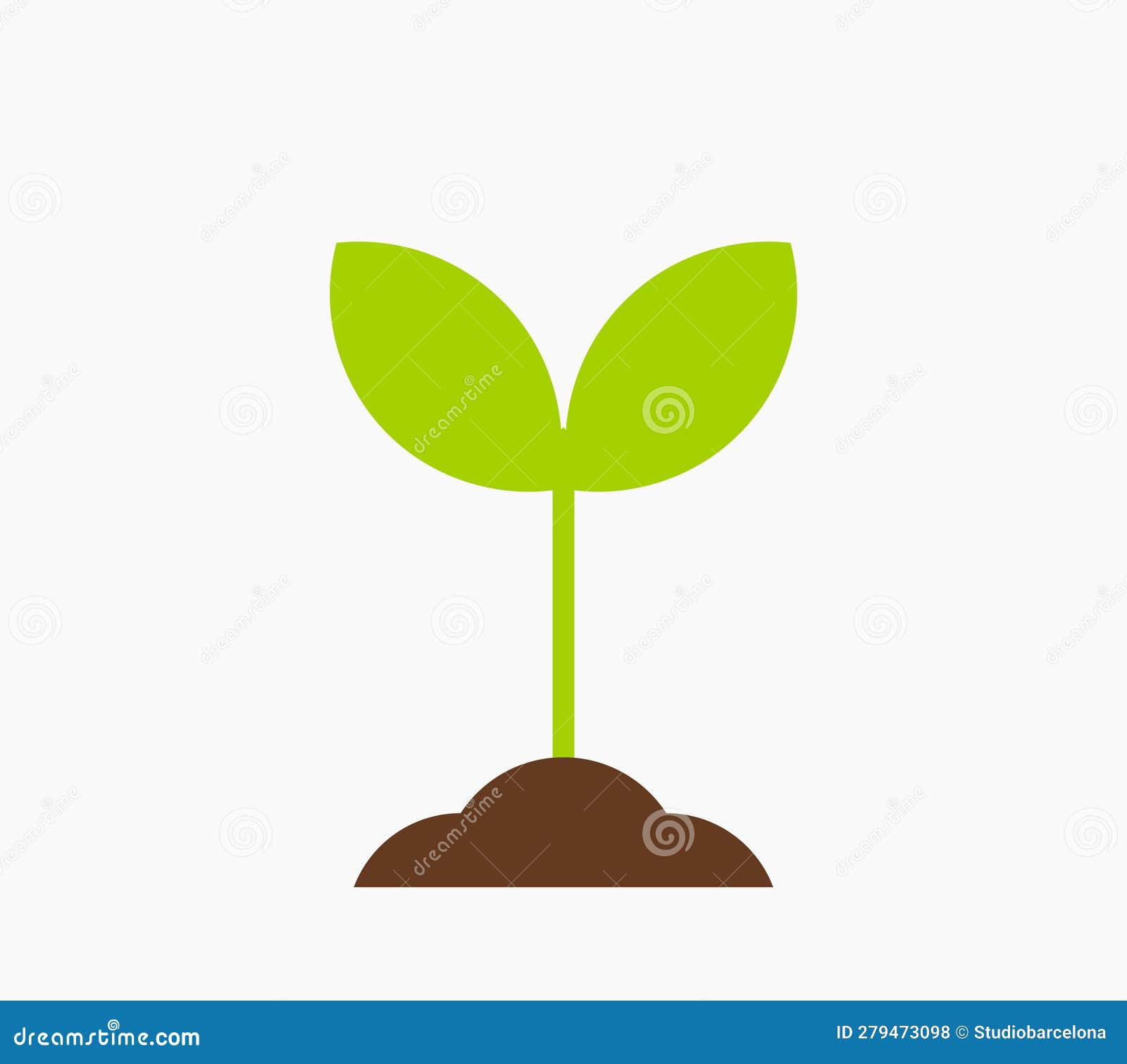 Seedling Icon. Green Growing Tree On White Vector Illustration ...