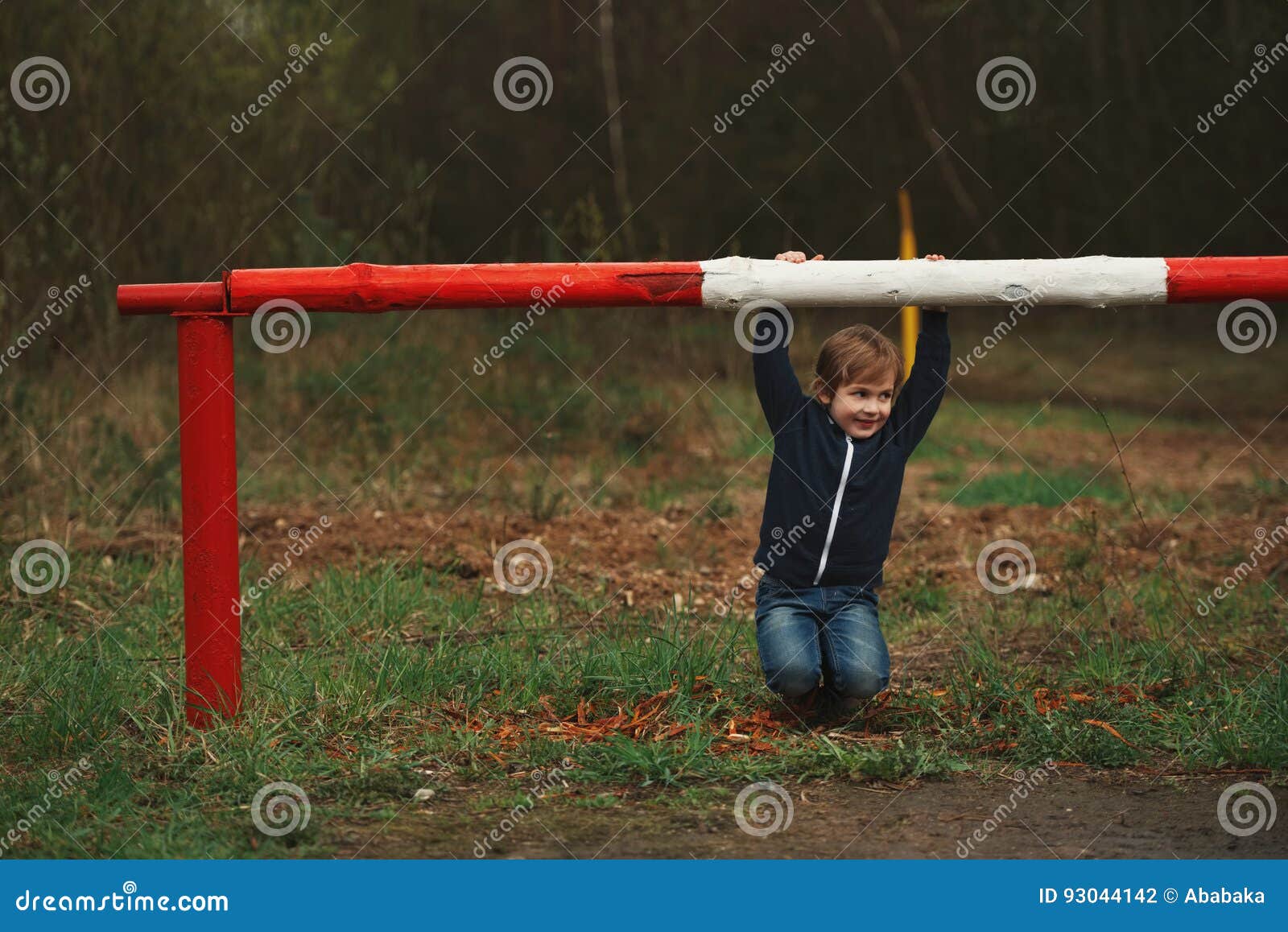 Little Playful Boy with Barrier Stock Photo - Image of control, barrier ...