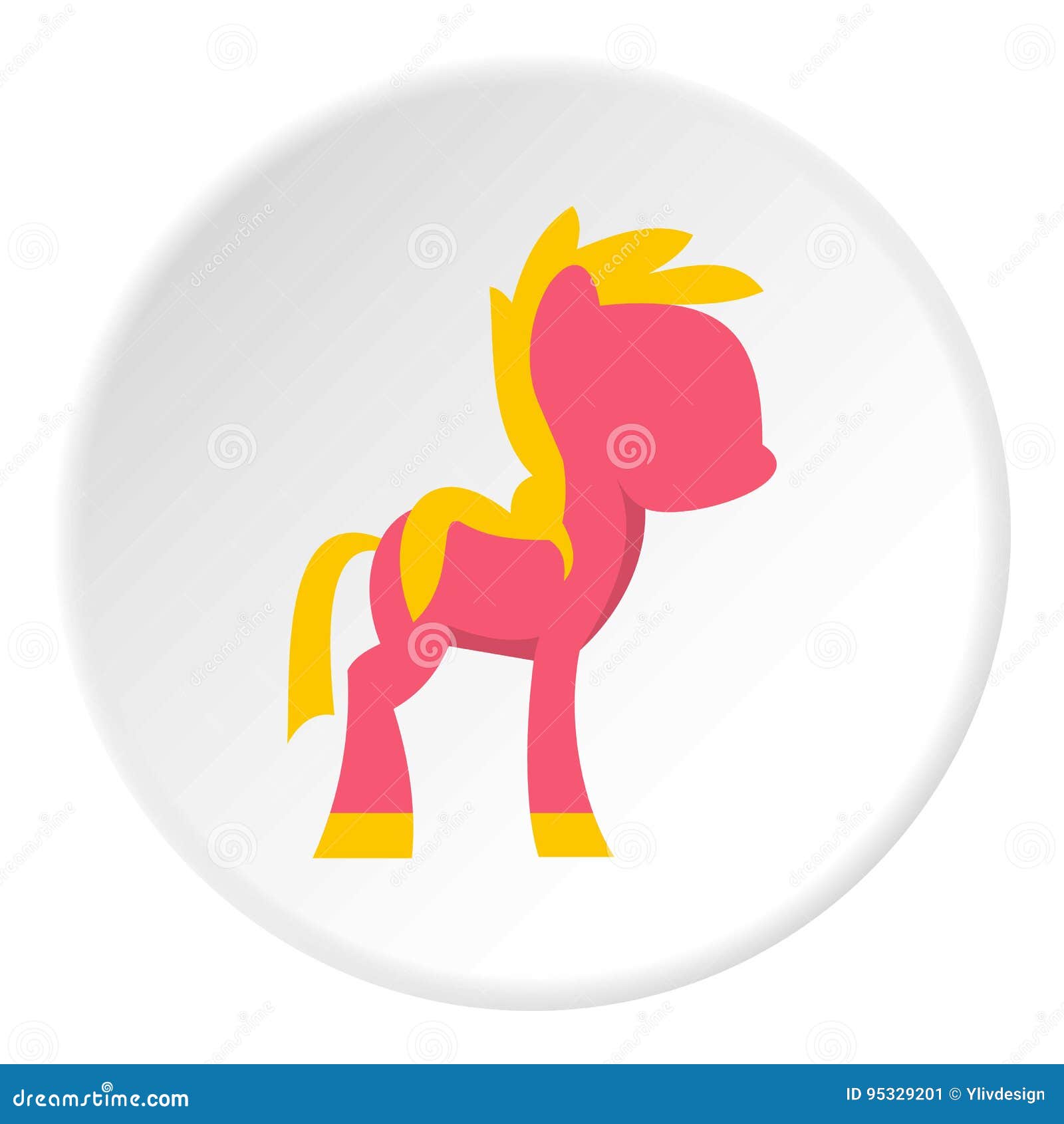 Little pony icon circle stock vector. Illustration of happy - 95329201