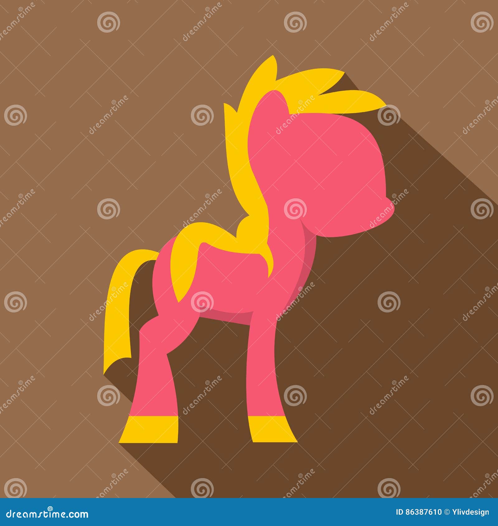 Little Pony Icon, Flat Style Stock Vector - Illustration of funny ...