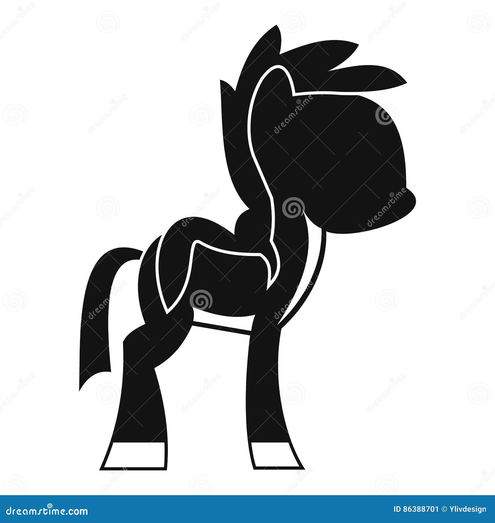 Little Pony Icon, Simple Style Stock Vector - Illustration of childish ...