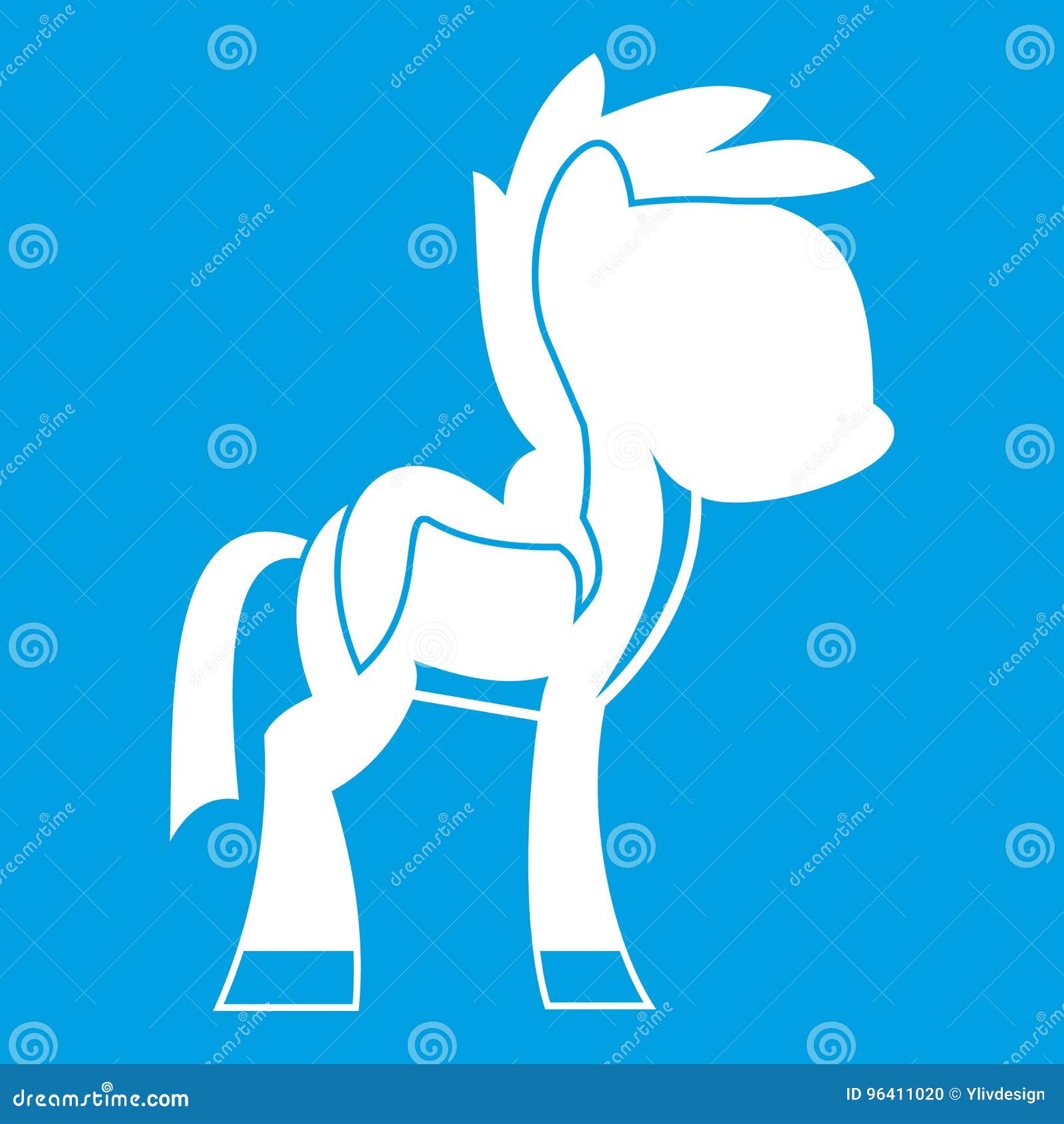 Little pony icon white stock vector. Illustration of cute - 96411020
