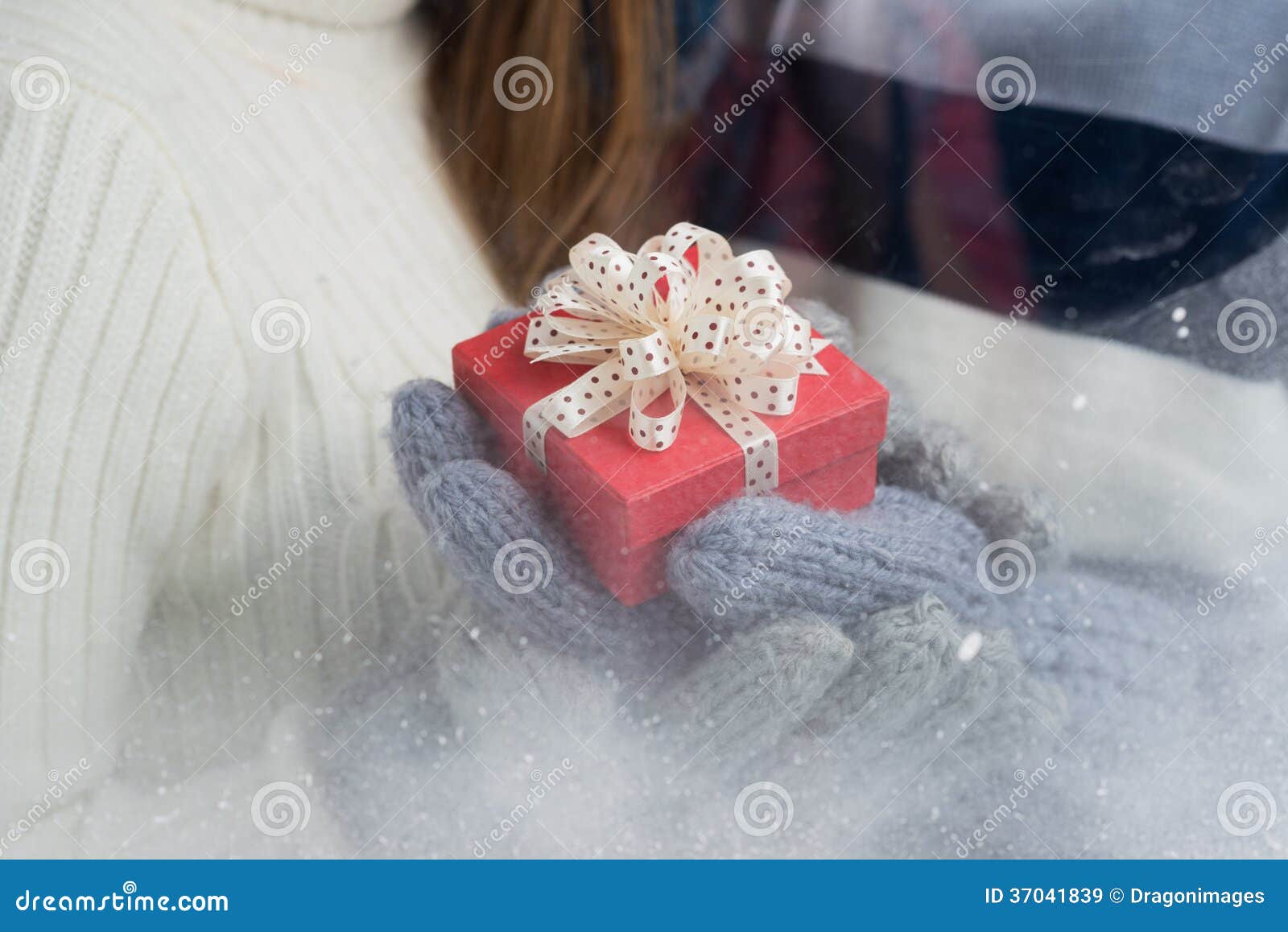 Little present stock image. Image of mittens, holding - 37041839