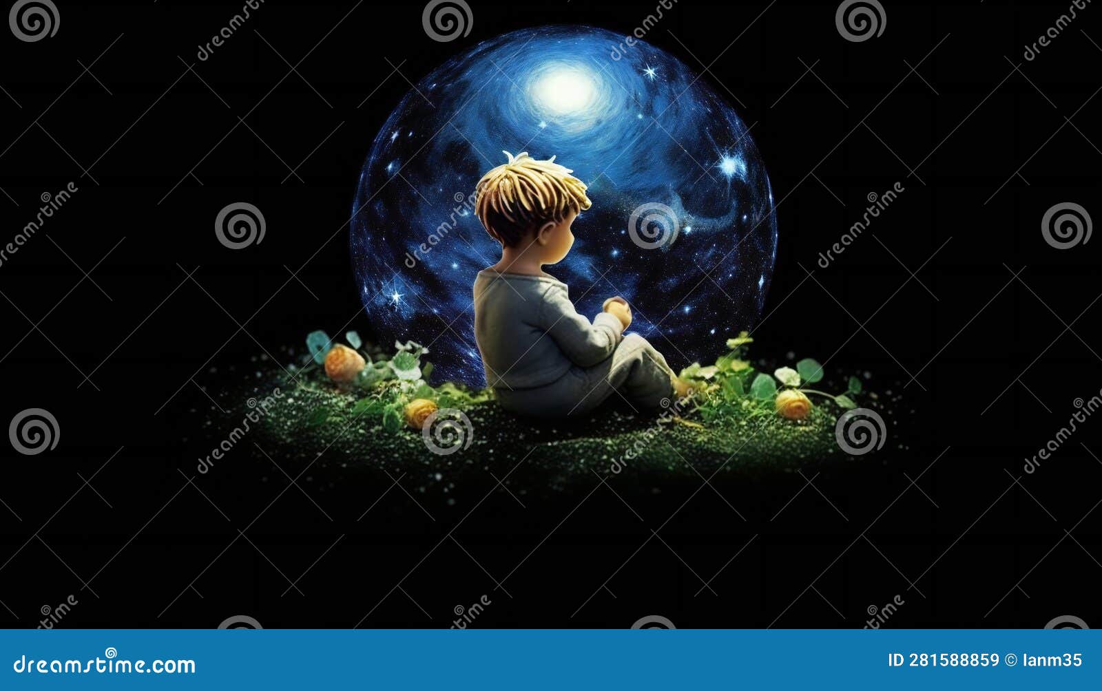 The Little Prince and a Big Snake in the Desert Stock de ilustración ...