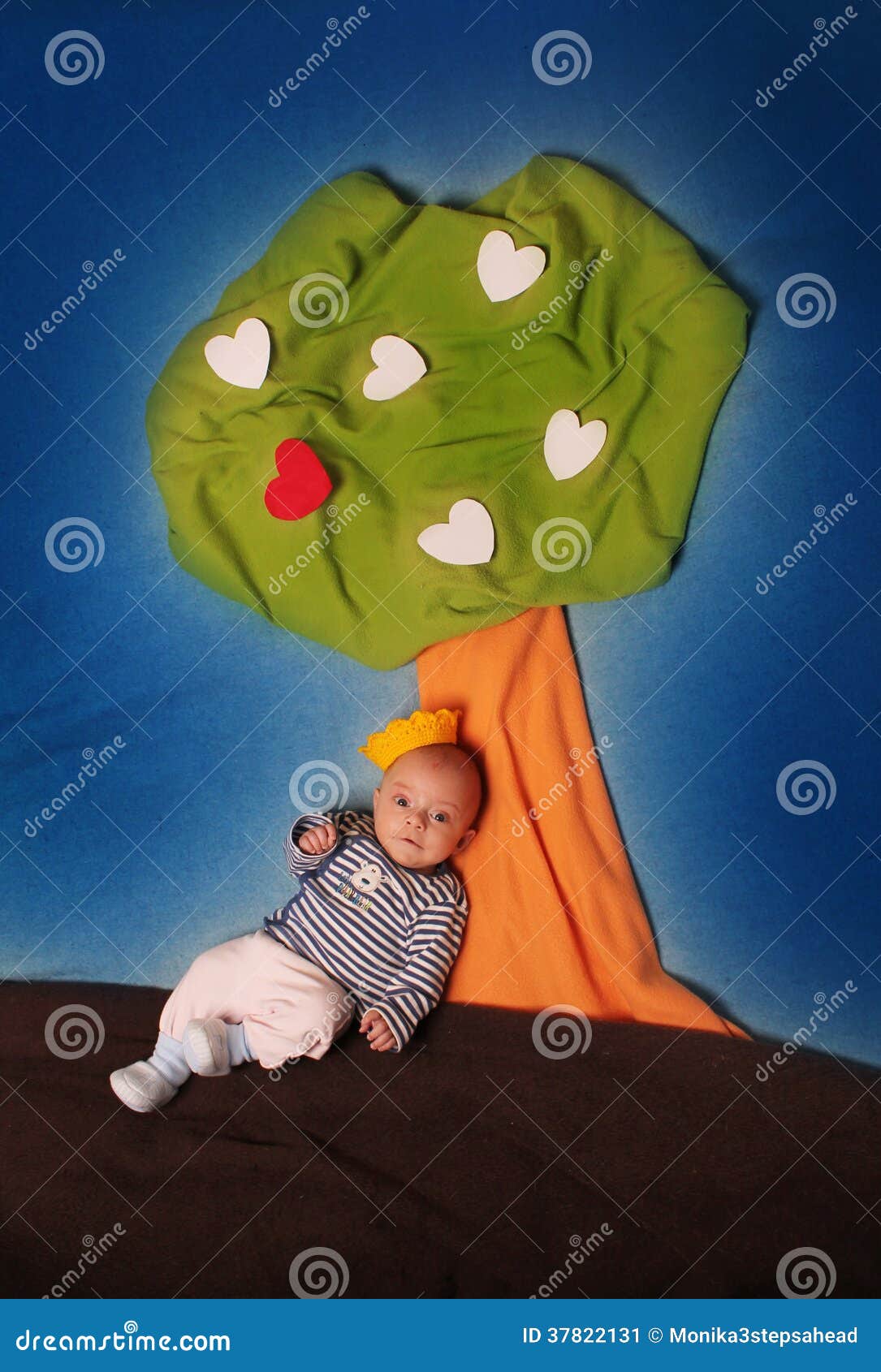 Little Prince Sitting Under a Love Tree Stock Image - Image of story ...