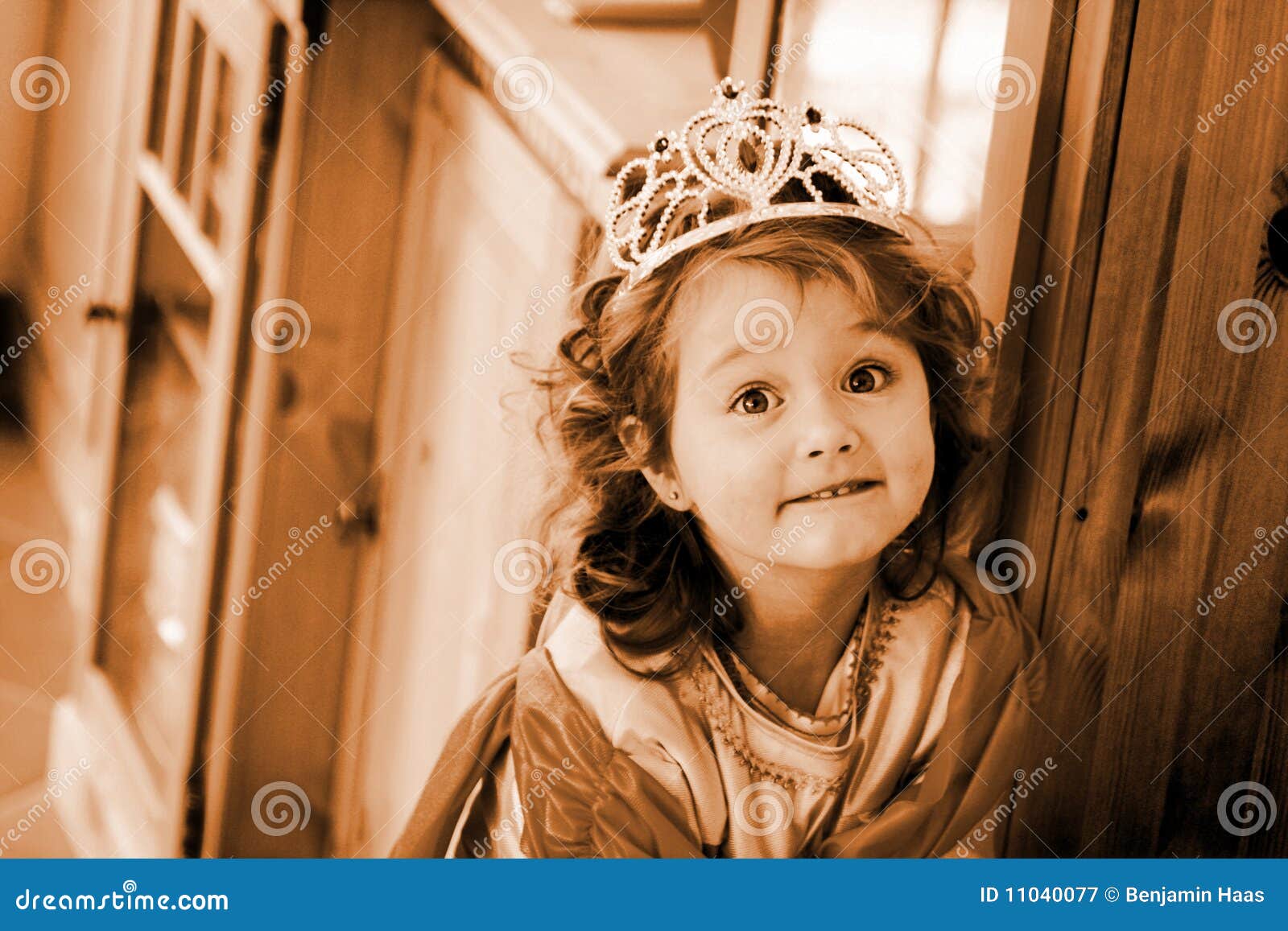 She Is My Little Princess. Man Golden Crown And Little Girl Kid ...